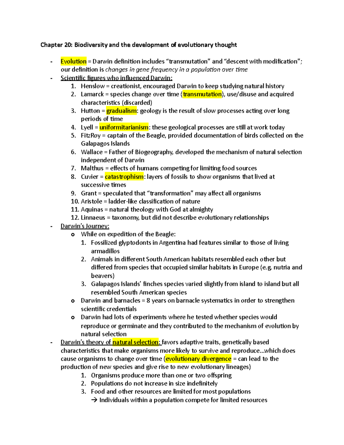 BIOL 214 Final Study Guide - Chapter 20: Biodiversity and the ...