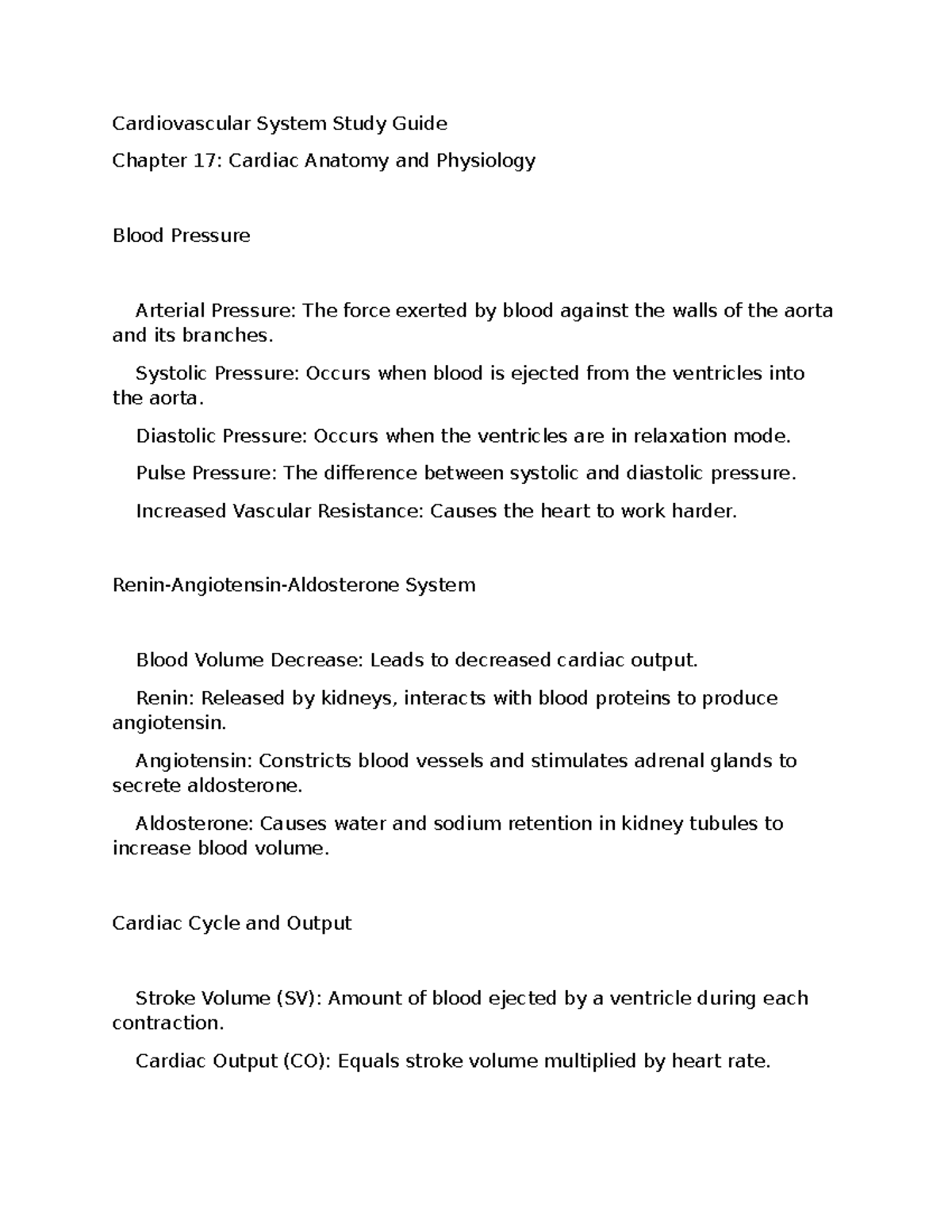 Chapter 17 Cardiac Anatomy and Physiology - Cardiovascular System Study ...