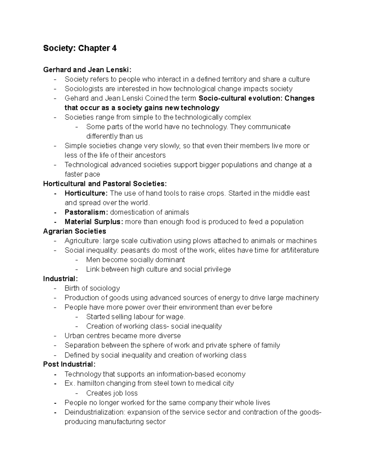 Soc1100 Chapter 4 Slides- Society - Society: Chapter 4 Gerhard and Jean ...