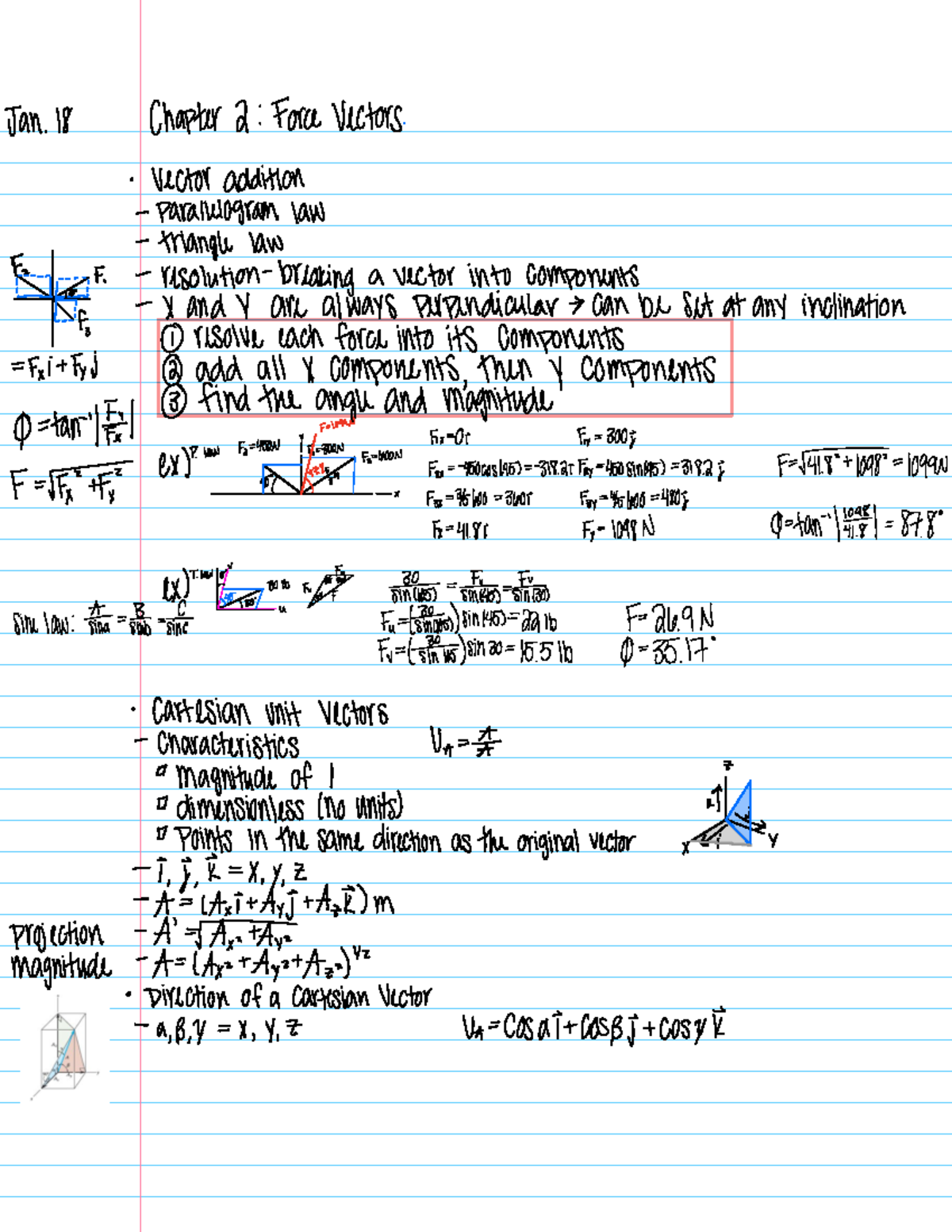 ENGR 2050 Chapter 2 Force Vectors - an 18 Chapter 2 ForceVectors ...