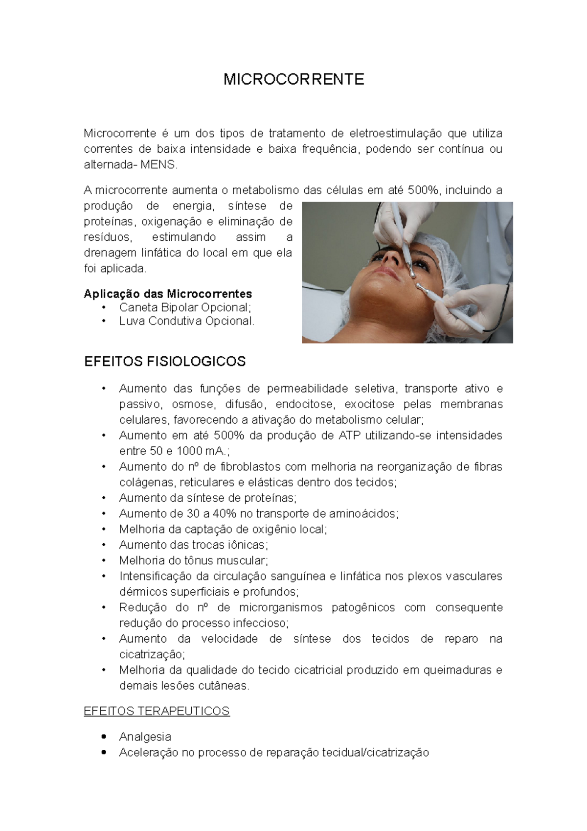 Microcorrente - MICROCORRENTE Microcorrente é um dos tipos de ...