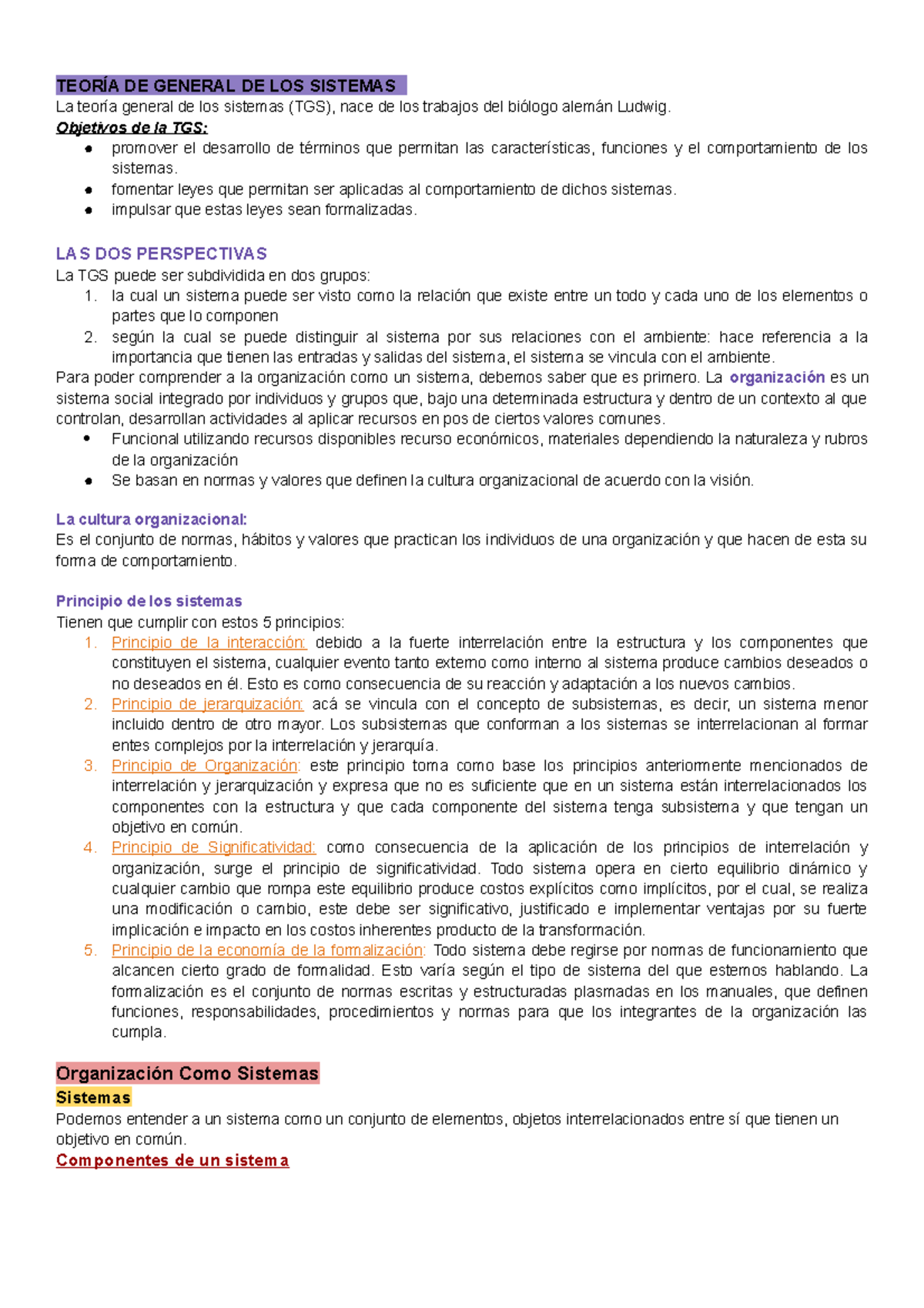 Resumen M1 y M2 SIO - TEORÍA DE GENERAL DE LOS SISTEMAS La teoría general de los sistemas (TGS ...