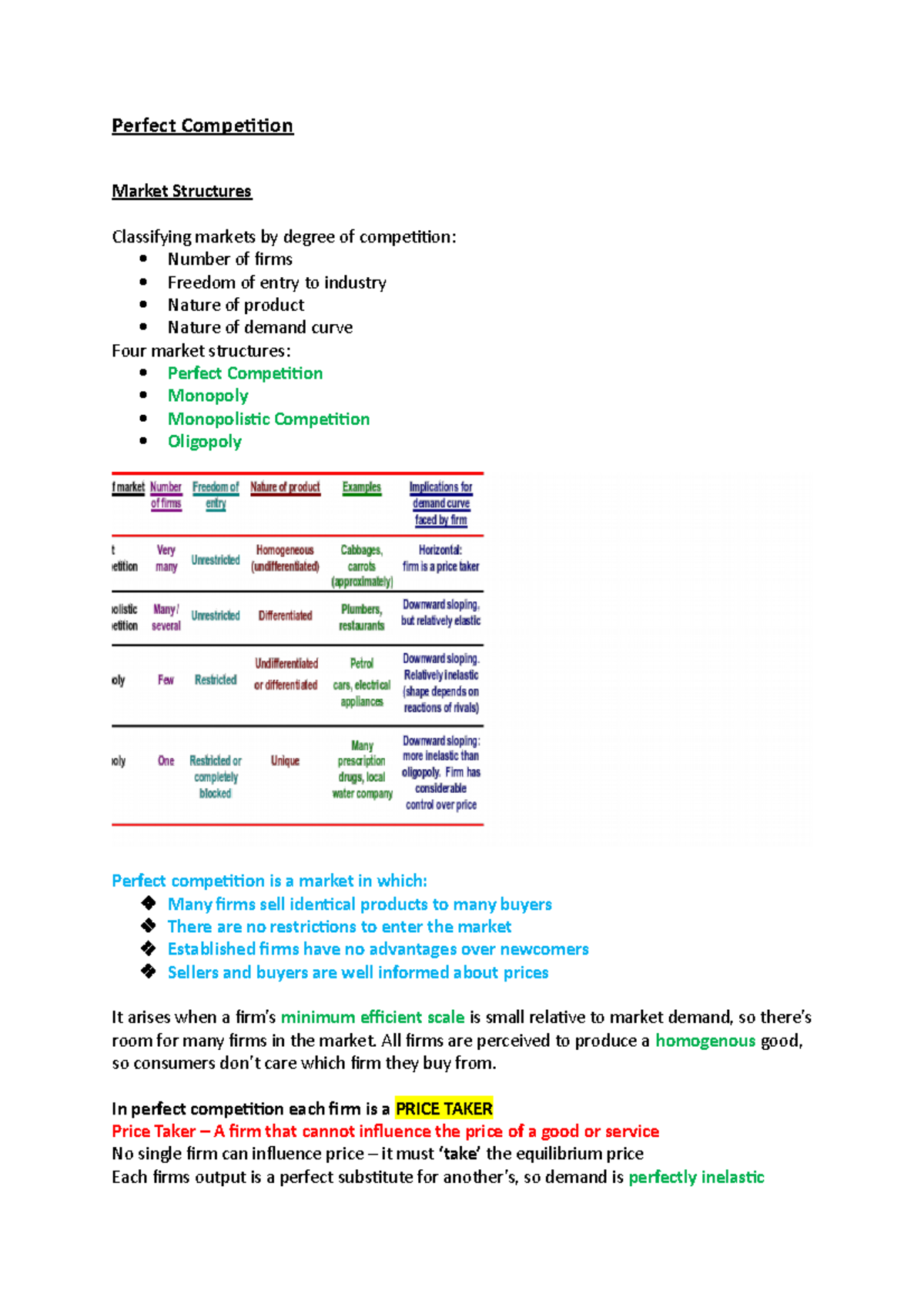 5. Perfect Competition - Perfect Competition Market Structures ...