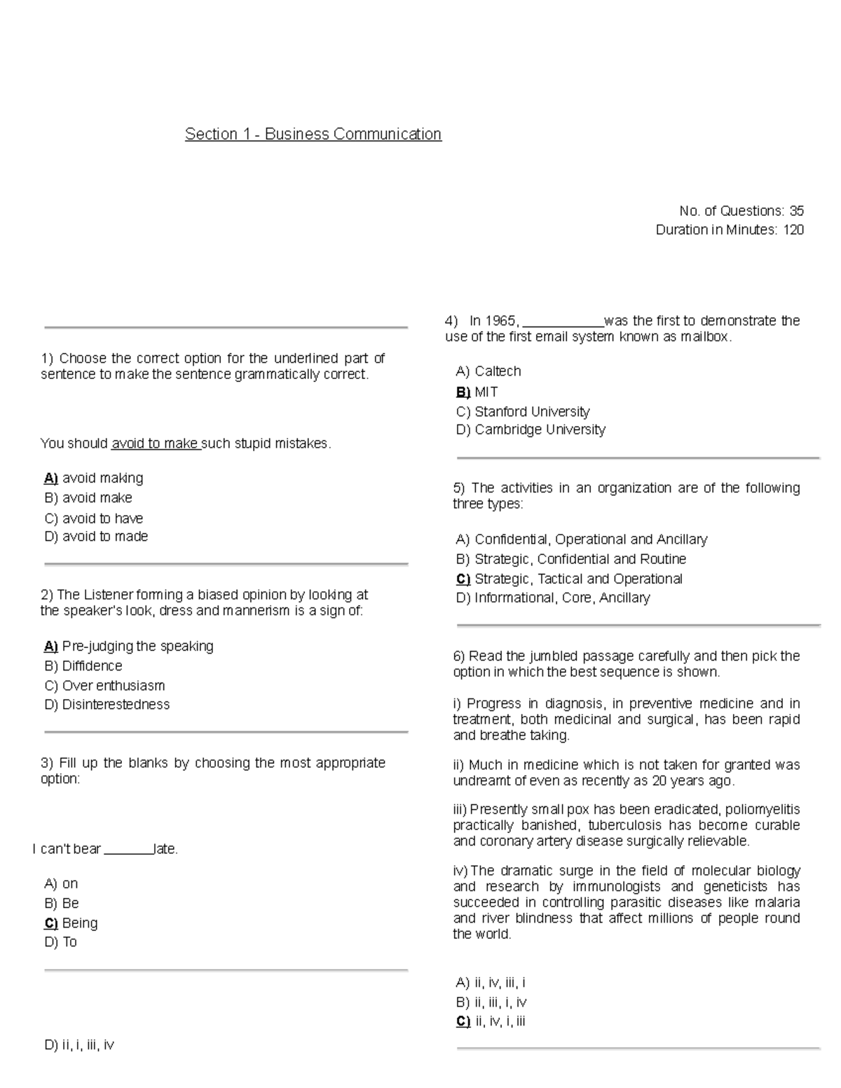 Cseet mock 11 - for prctice - Section 1 - Business Communication No. of ...