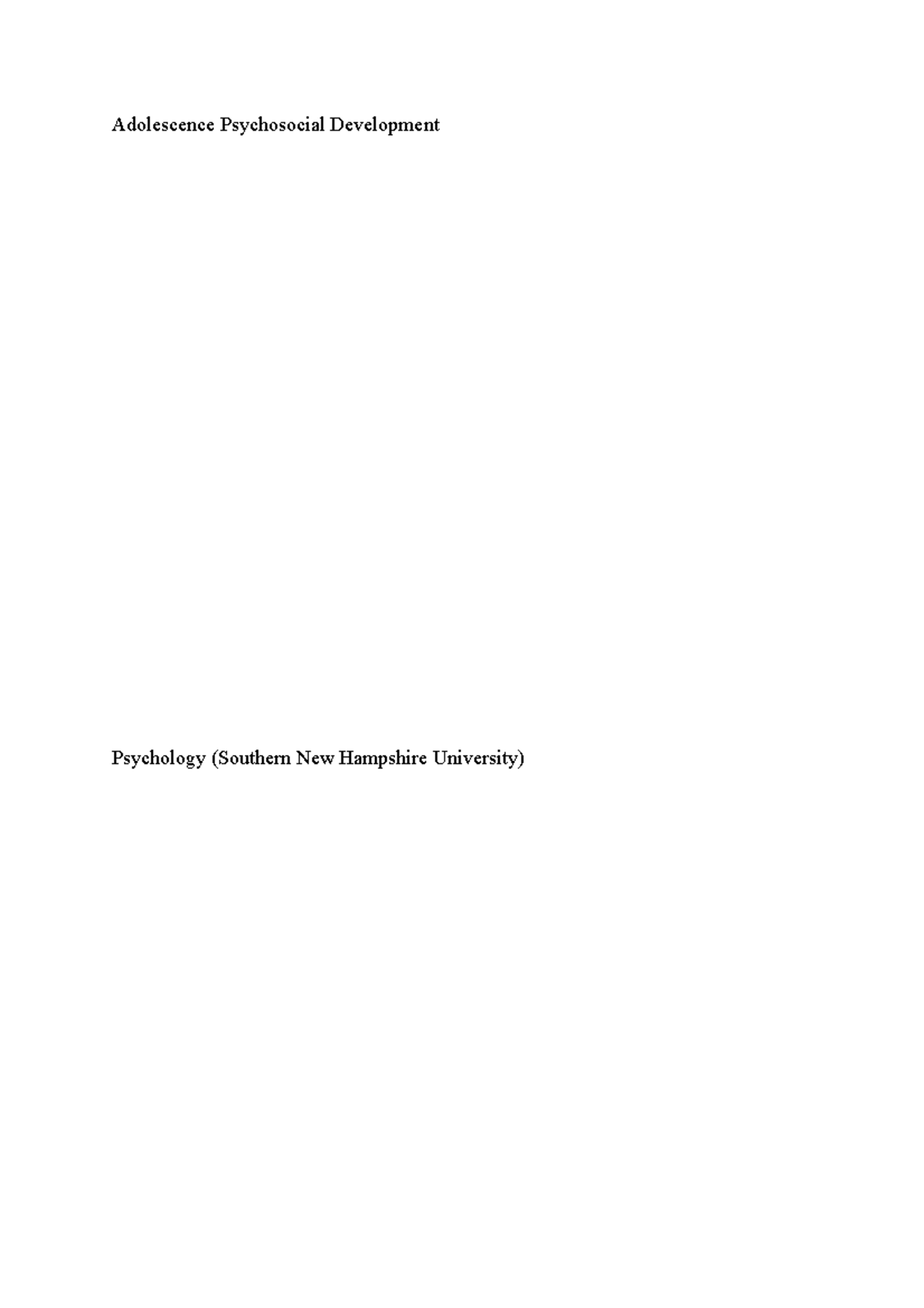 Adolescent Psychological Development - Adolescence Psychosocial ...