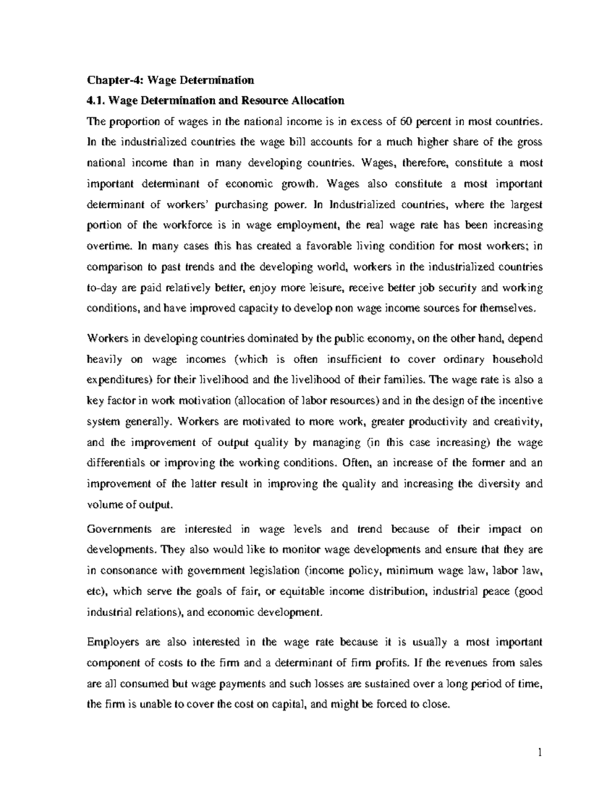 Labor Economics-Ch-4-Wage Determination - Chapter-4: Wage Determination ...