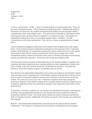 Task 2 New Revision Angela Post - Angela Post Task 2 New Revision 03/30 ...