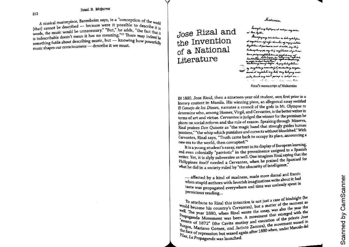 2B Mojares Rizal and Literature - BS in Accountancy - Studocu