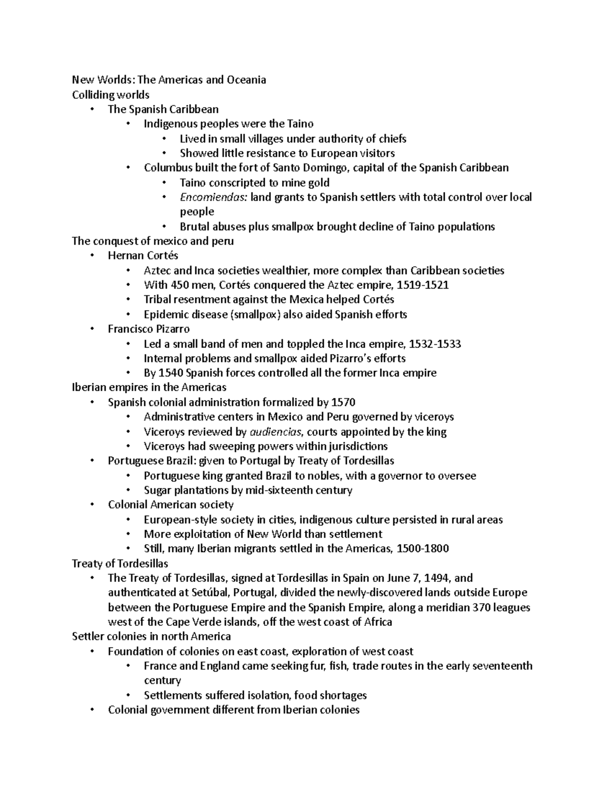 New Worlds - notes - New Worlds: The Americas and Oceania Colliding ...