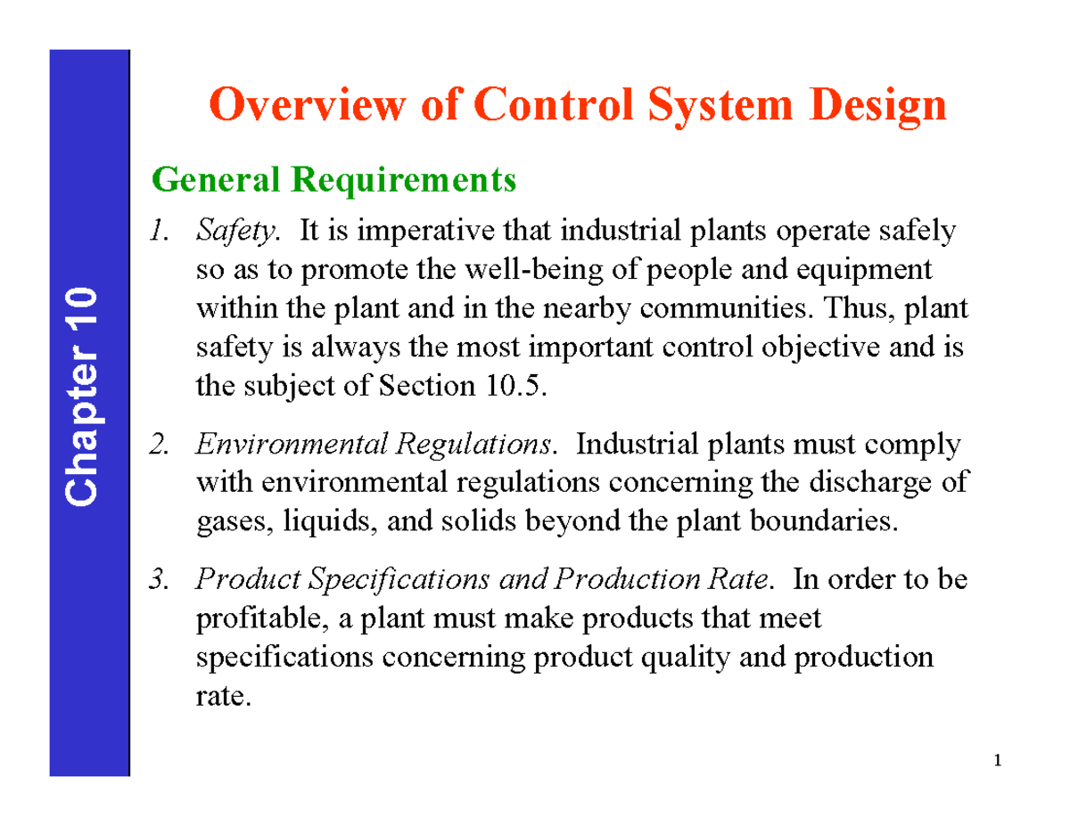 Chapter 10 - Dr. Dong Meng. - Chapter 10 Overview of Control System ...