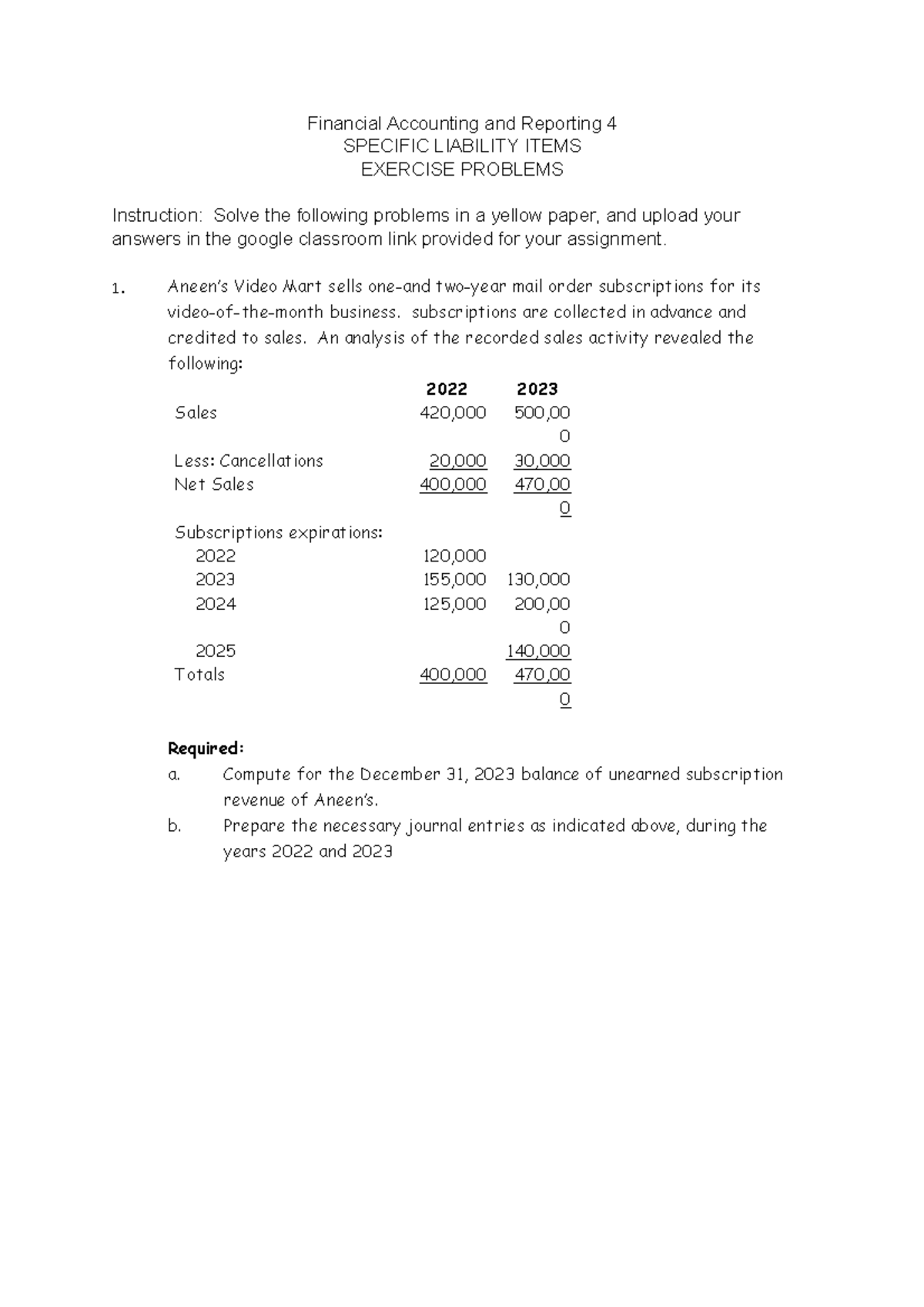 Special Liability in FAR4 - Financial Accounting and Reporting 4 ...