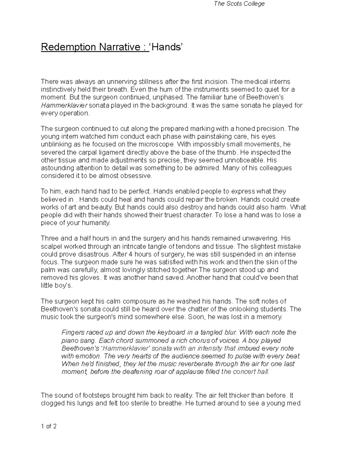 Mod C - An exemplar Mod C script - The Scots College Redemption ...