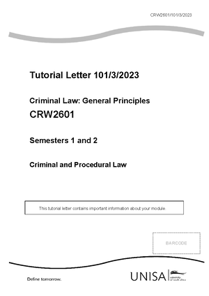 CRW2601 TL 202 2 2022 - Assignment question and answer - Tutorial ...