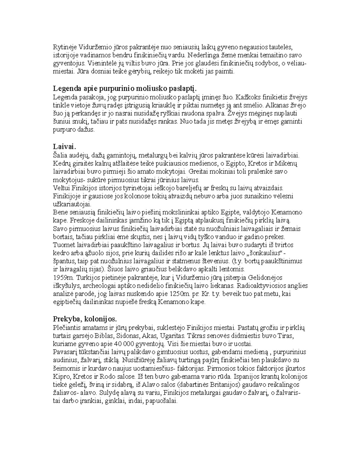 Finikija 2 - aspkaita - Rytinėje Viduržemio jūros pakrantėje nuo ...