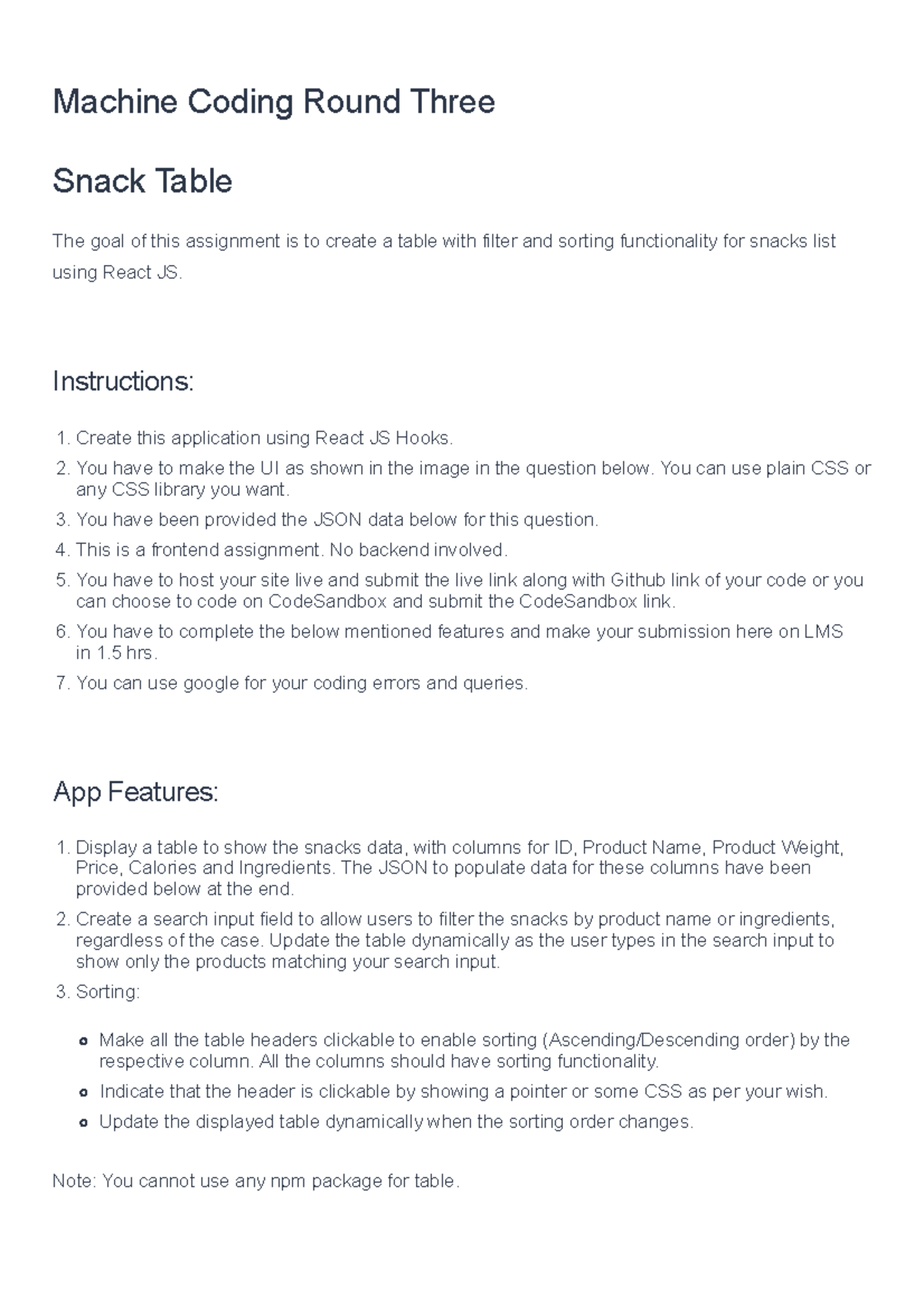 05-Machine Coding Round Three - Machine Coding Round Three Snack Table The goal of this ...