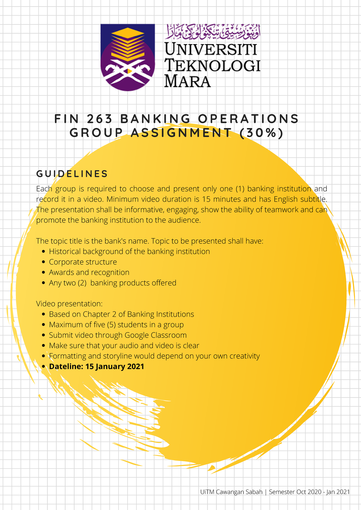 FIN263 Group Assignment (30%) - Historical background of the banking ...