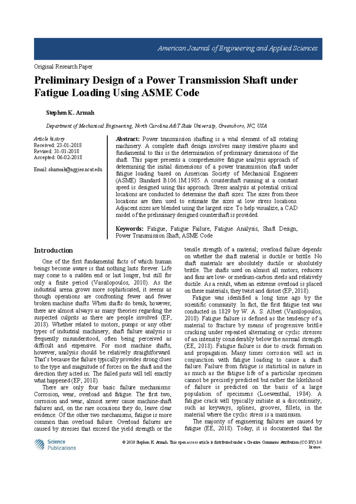 Armah 2018 - Paper sobre teorías de falla estática y dinámica - © 2018 ...
