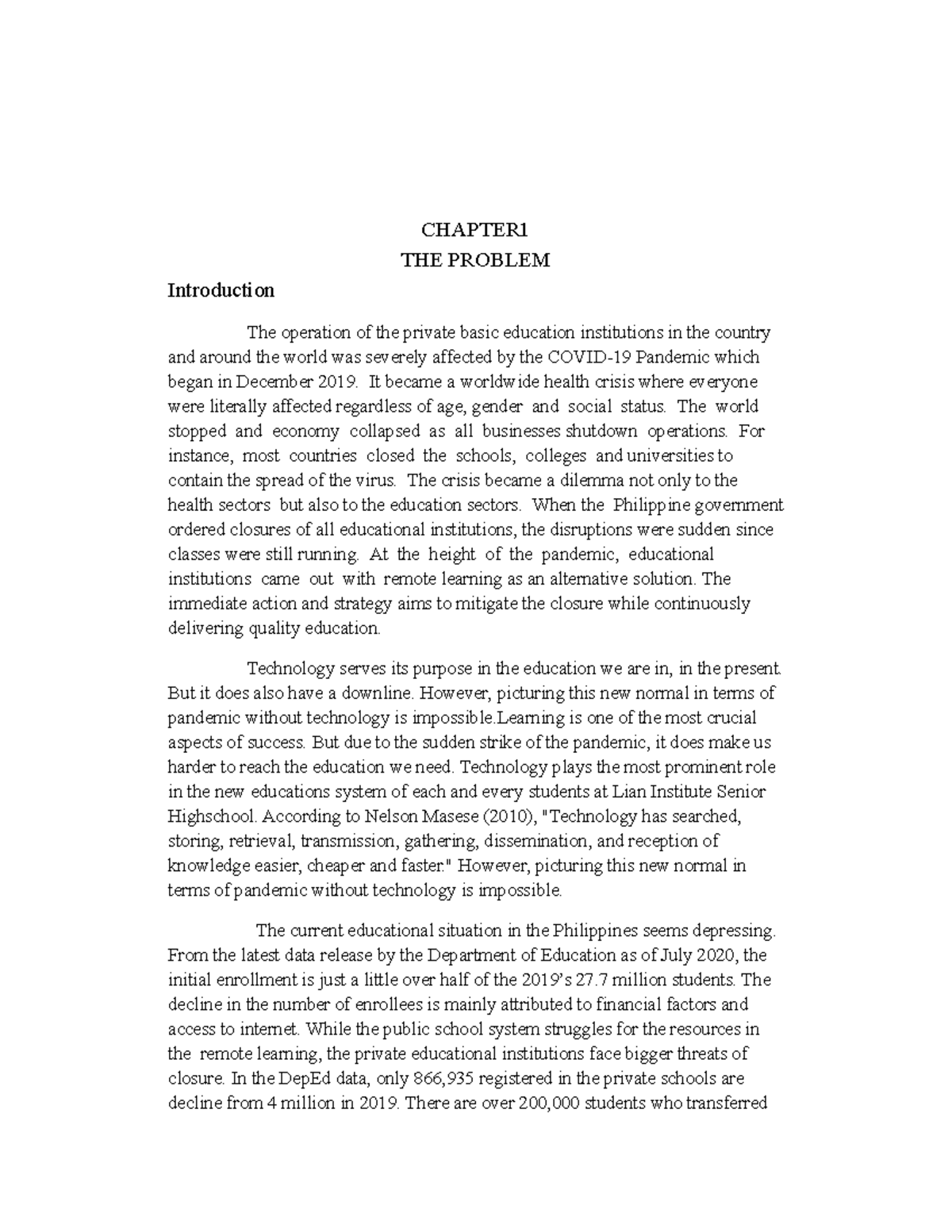 Research- Paper.docx-1212-new - CHAPTER THE PROBLEM Introduction The ...