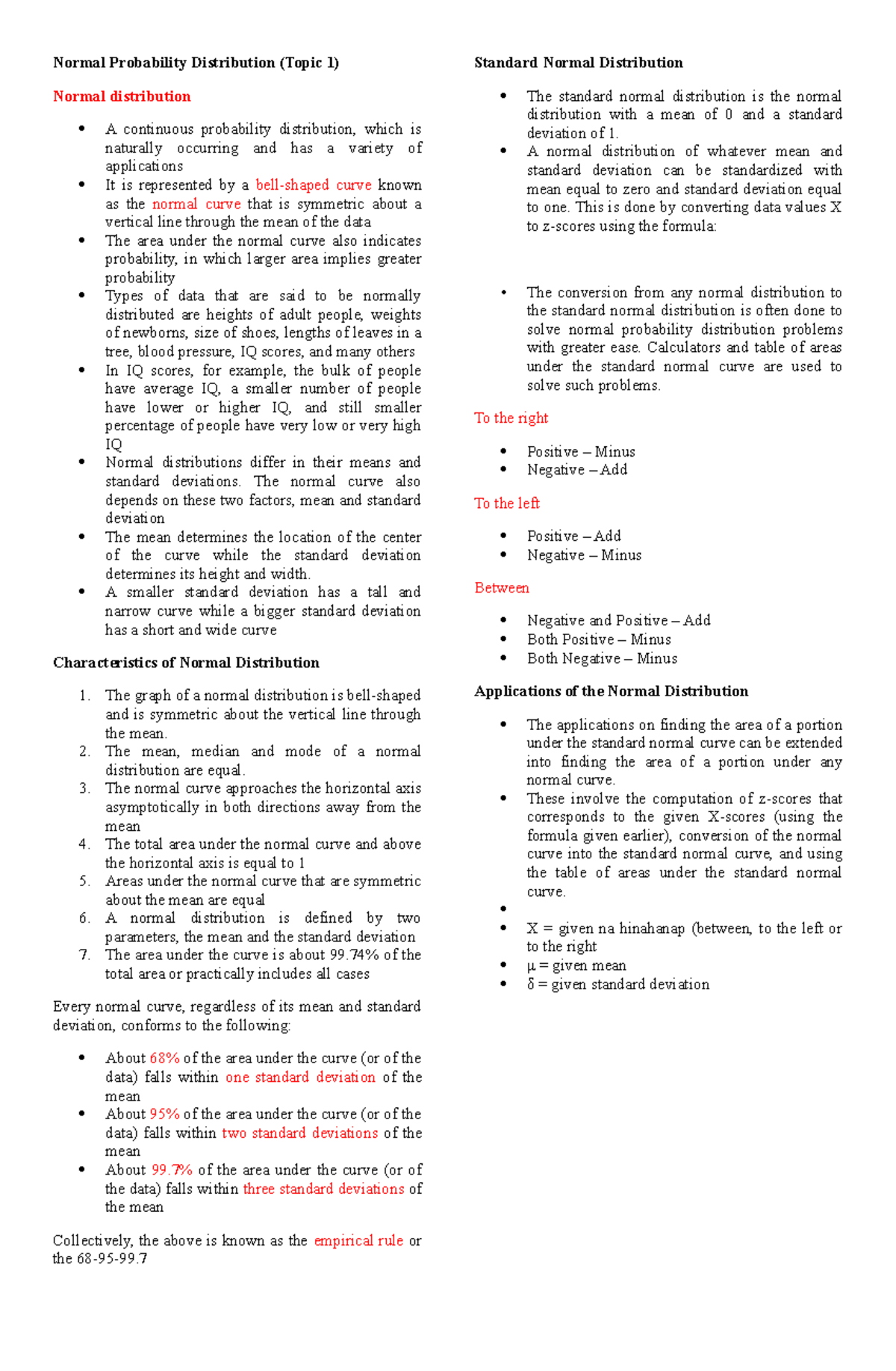 Reviewer On Going Assignment Normal Probability Distribution Topic