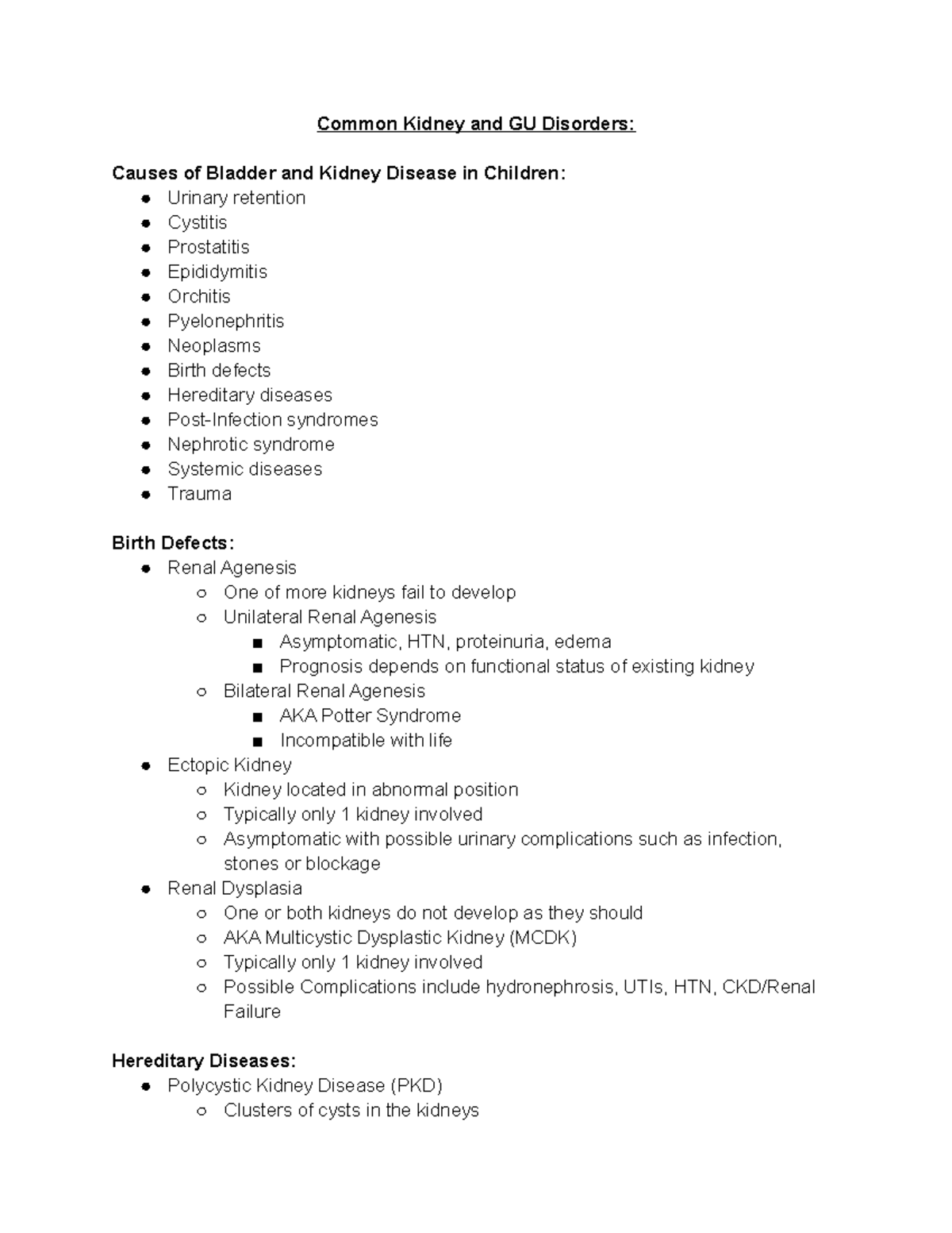 Common Kidney and GU Disorders - Common Kidney and GU Disorders: Causes ...