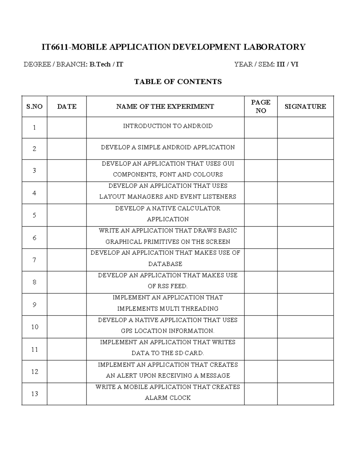 MAD LAB Manual Complete latest - IT6611-MOBILE APPLICATION DEVELOPMENT ...