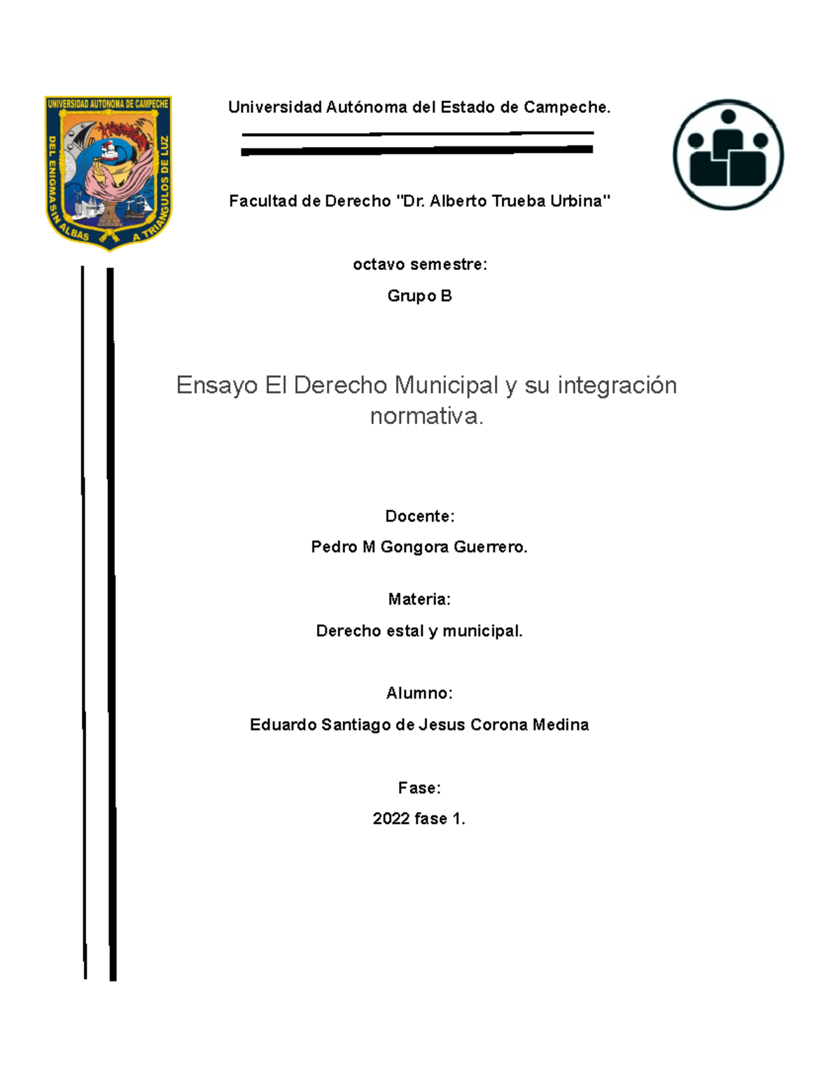 Ensayo - dewf we fef wef - Universidad Autónoma del Estado de Campeche ...