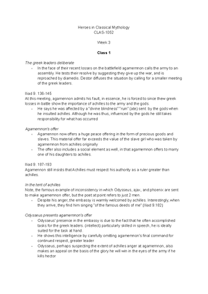 Mythology FInal Assignment - Heroes in Classical Mythology CLAS- Final ...