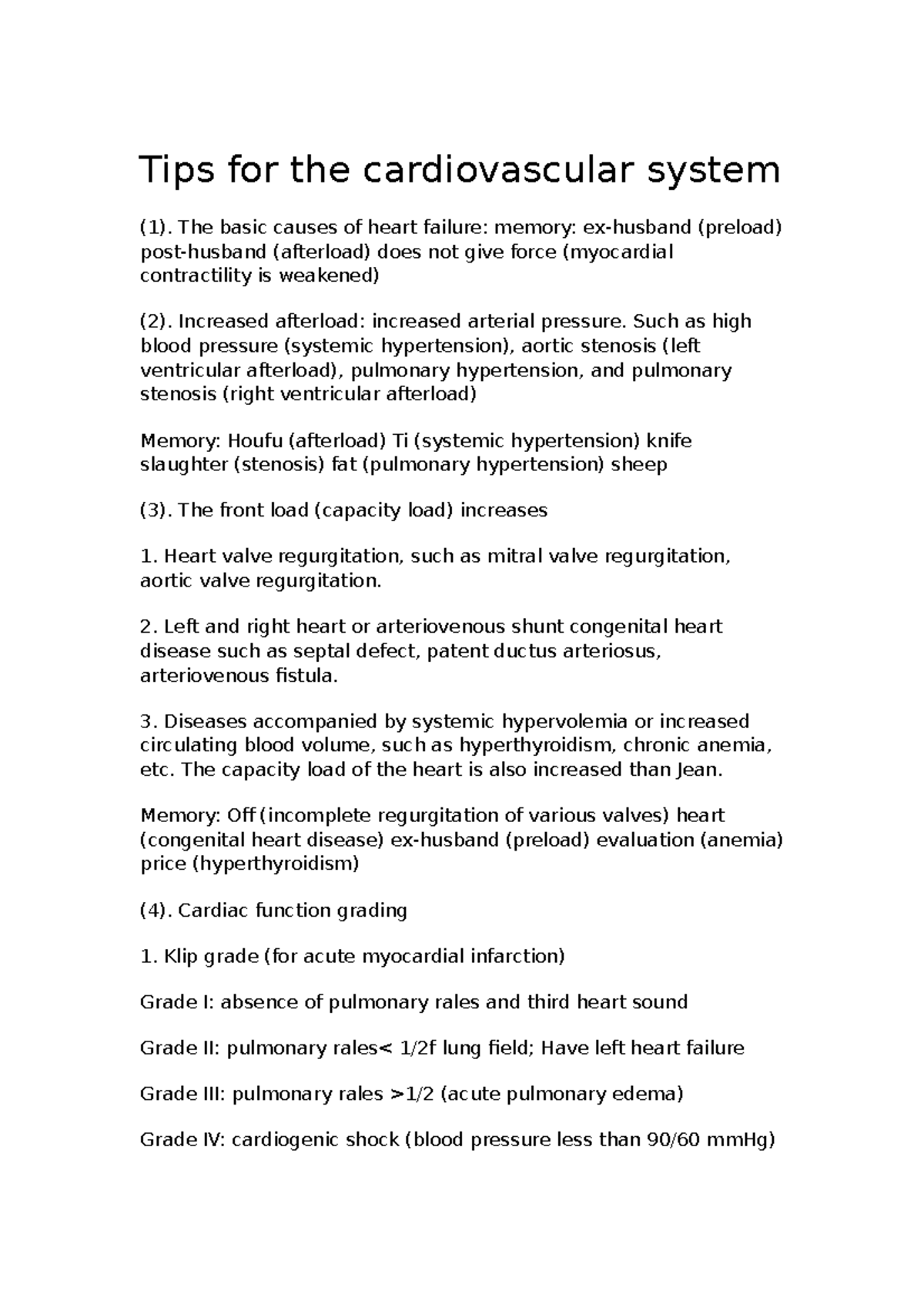 Tips for the cardiovascular system BI232 - Tips for the cardiovascular ...