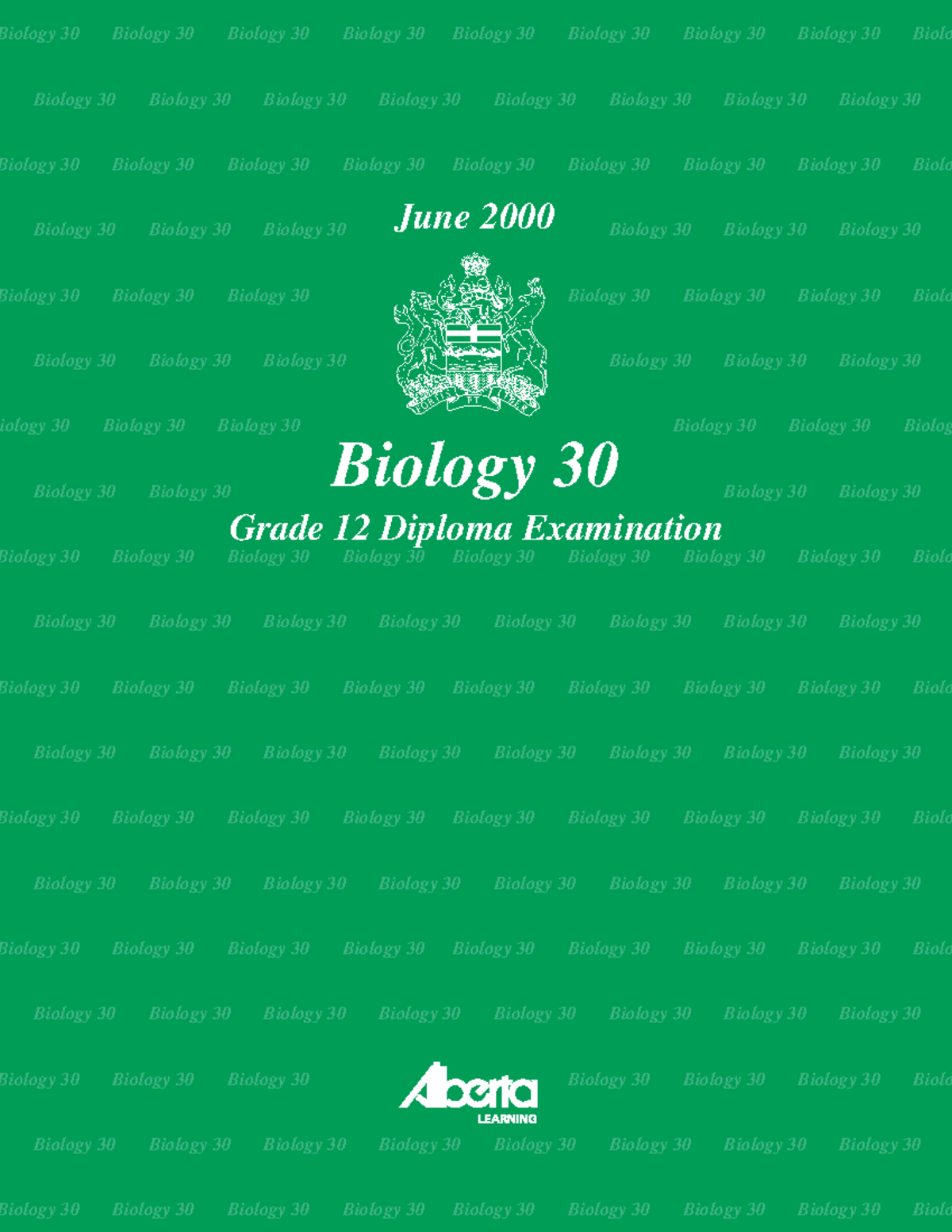 B30 june2000 de - Bio 30 Diploma - Grade 12 Diploma Examination Biology ...