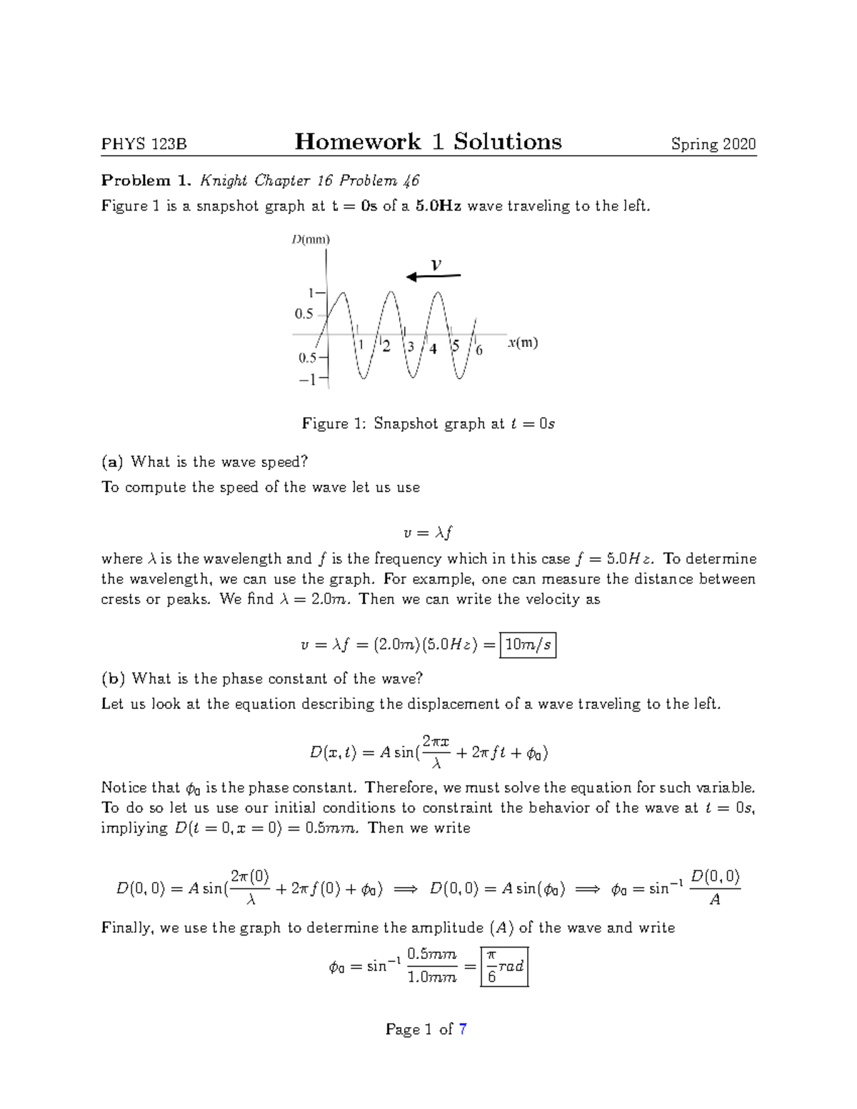 HW1 Solutions - Homework for the chapter - Problem 1 Chapter 16 Problem ...