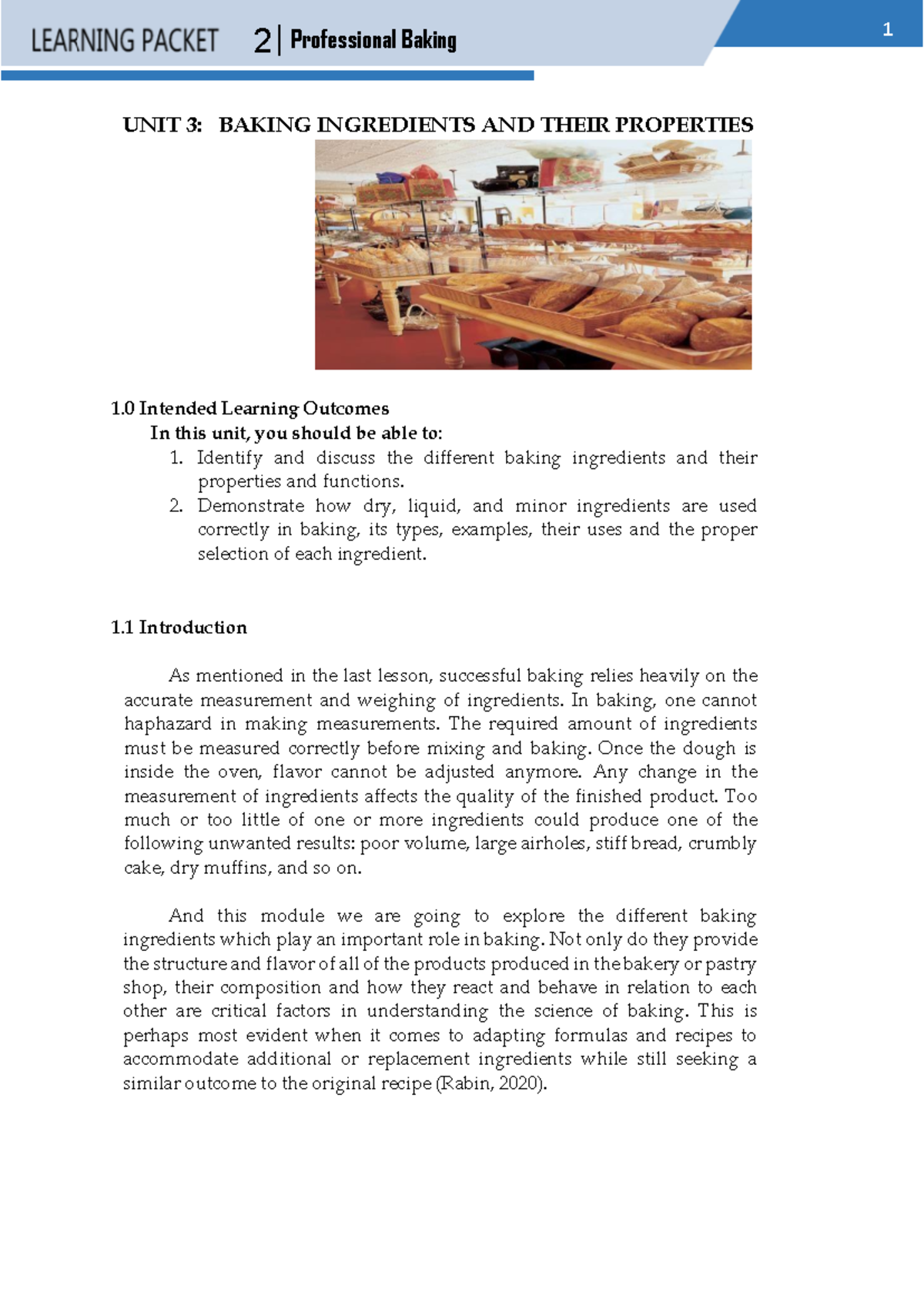 LP 2 - This ia the LP 2 of my subj. - 2 | Professional Baking UNIT 3 ...