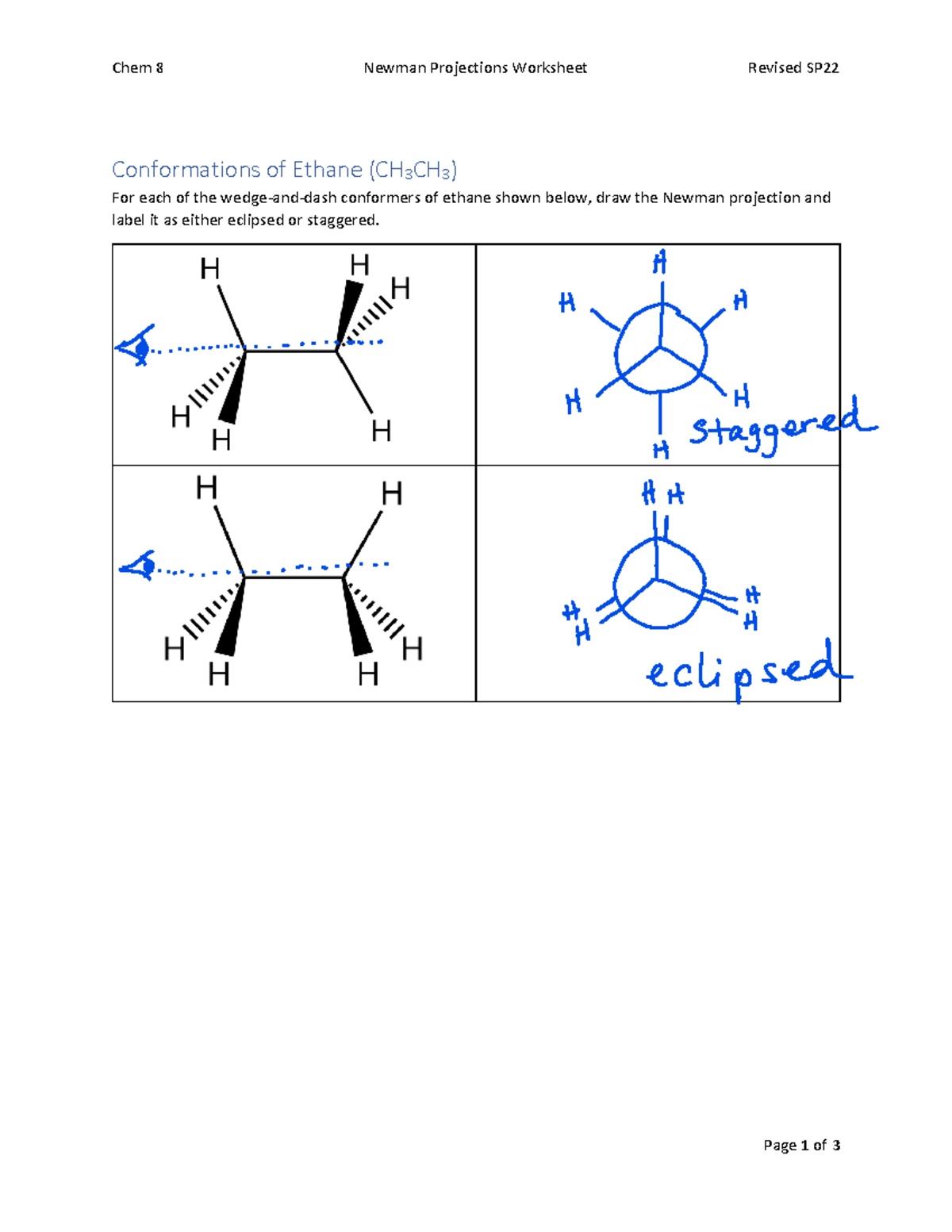 Drawing Newman Projections