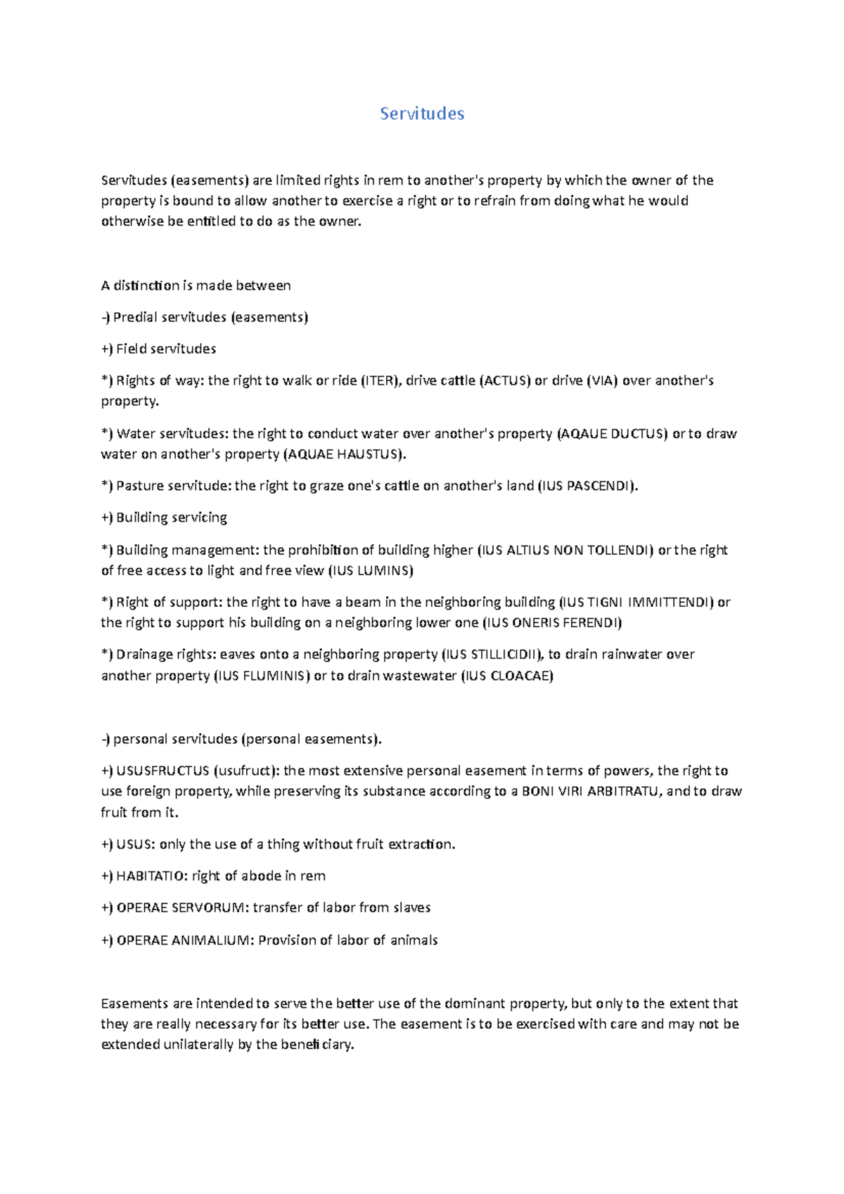 Servitudes - Servitudes Servitudes (easements) are limited rights in ...