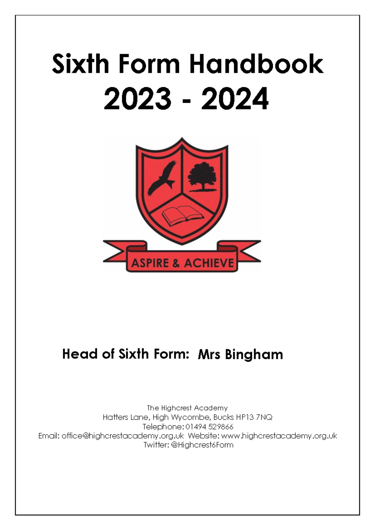 Sixth Form Handbook 2024 - Sixth Form Handbook 0 2023 - 2024 20202002024 Head of Sixth Form: Mrs ...