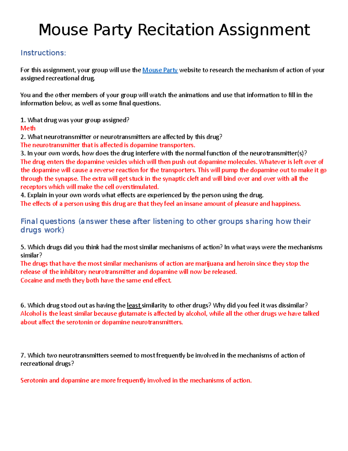 Mouse Party 2023 - Recitation - Mouse Party Recitation Assignment ...