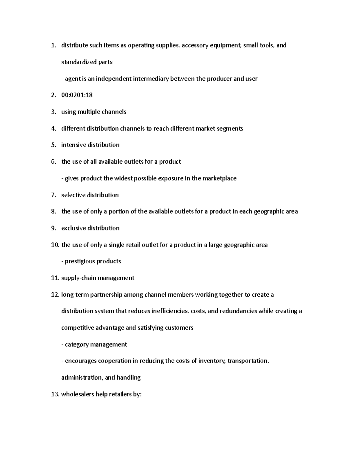Busmgt 500 11 - notes - distribute such items as operating supplies ...
