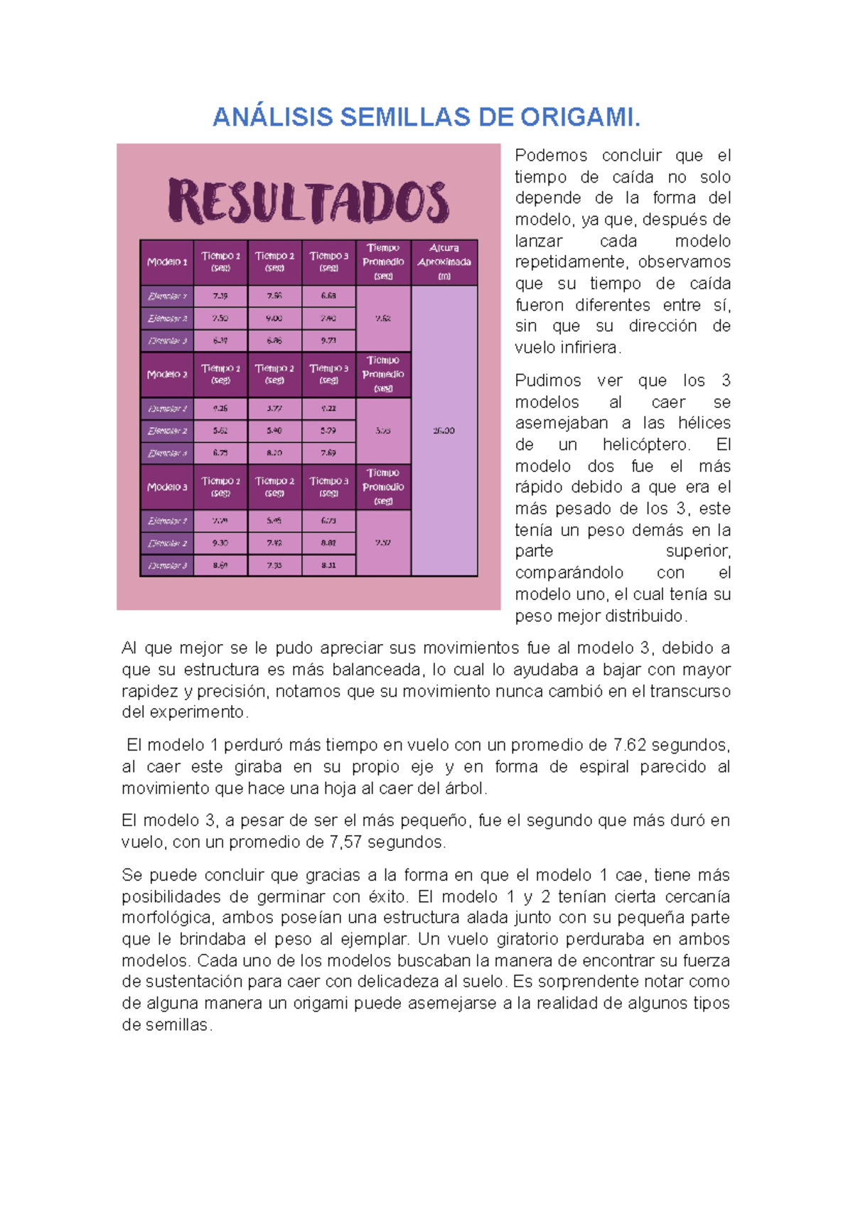 Análisis semillas de origami - ANÁLISIS SEMILLAS DE ORIGAMI. Podemos ...