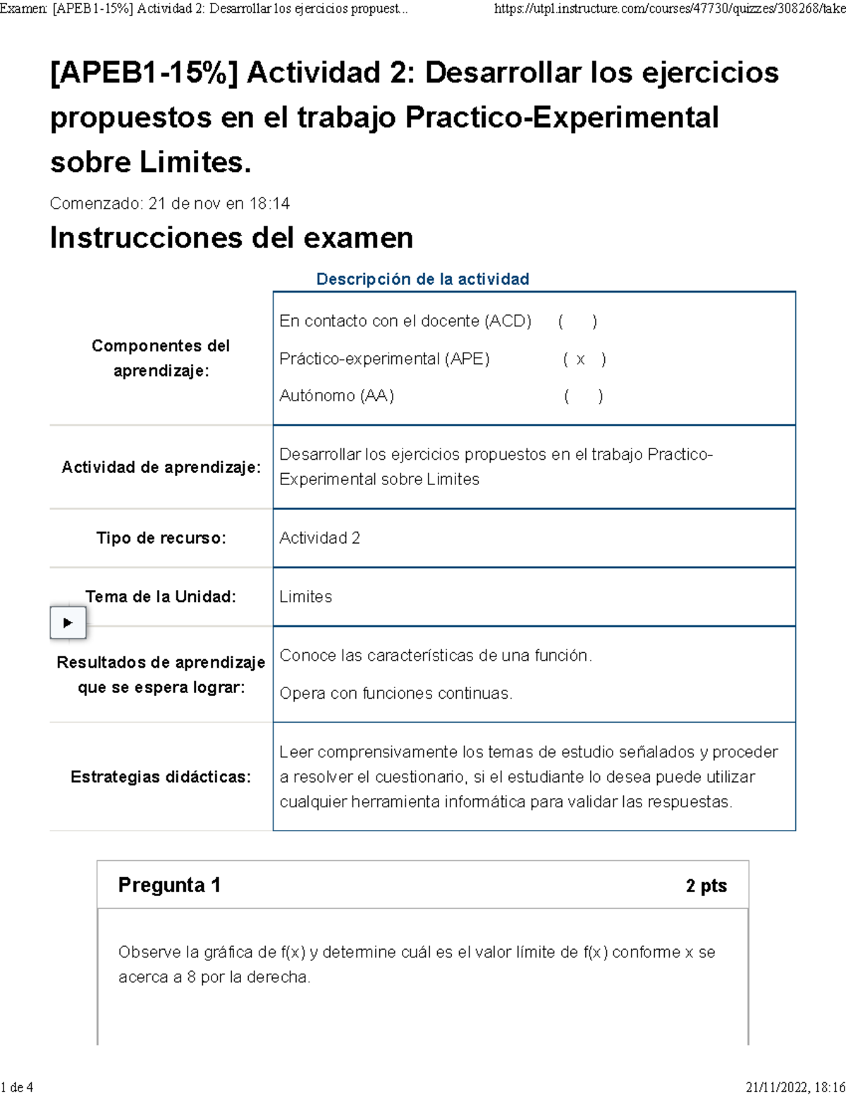 Examen [APEB 1-15 ] Actividad 2 Desarrollar los ejercicios propuestos en el trabajo - Studocu