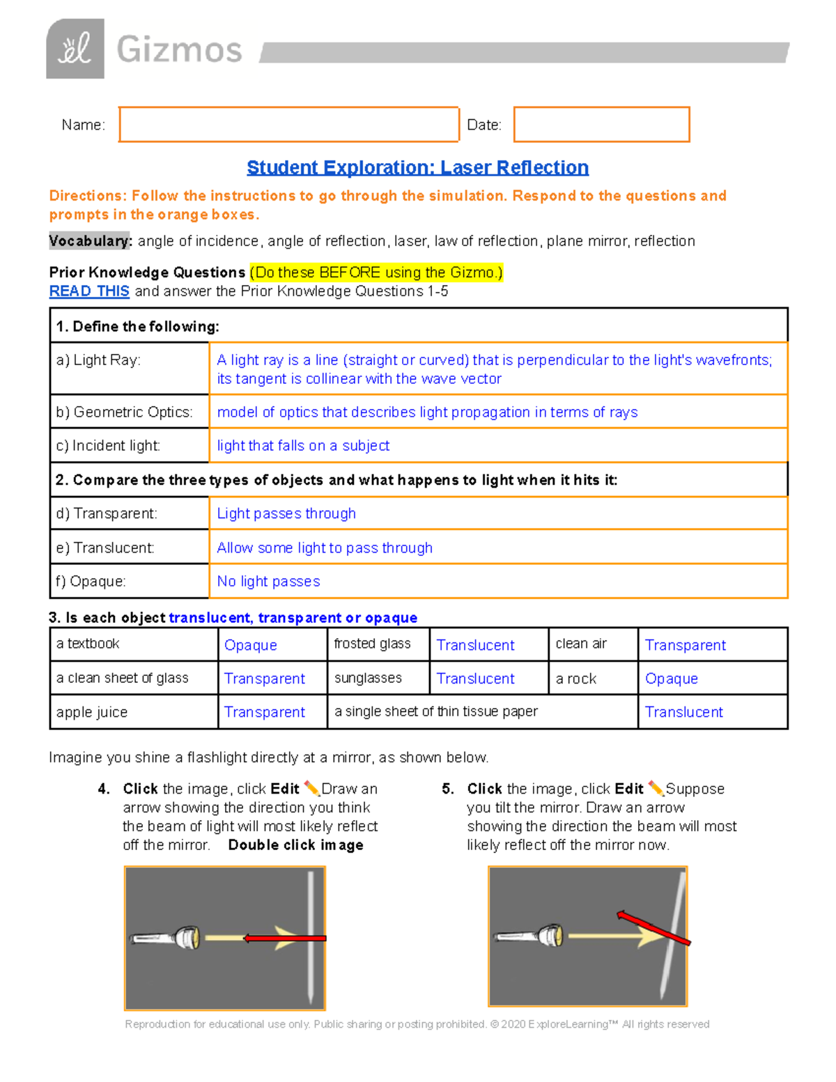 Copy Of 03 Laser Reflection Gizmo Name Date Student Exploration copy-of-03-laser-reflection-gizmo-name-date-student-exploration