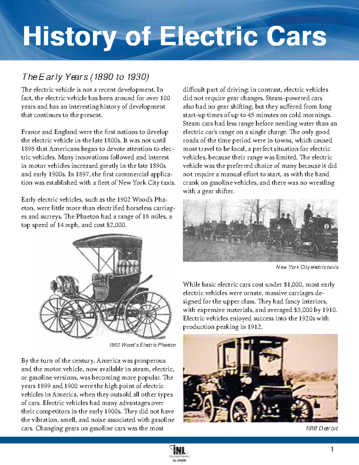 History Of Electric Cars - History of Electric CarsHistory of Electric ...