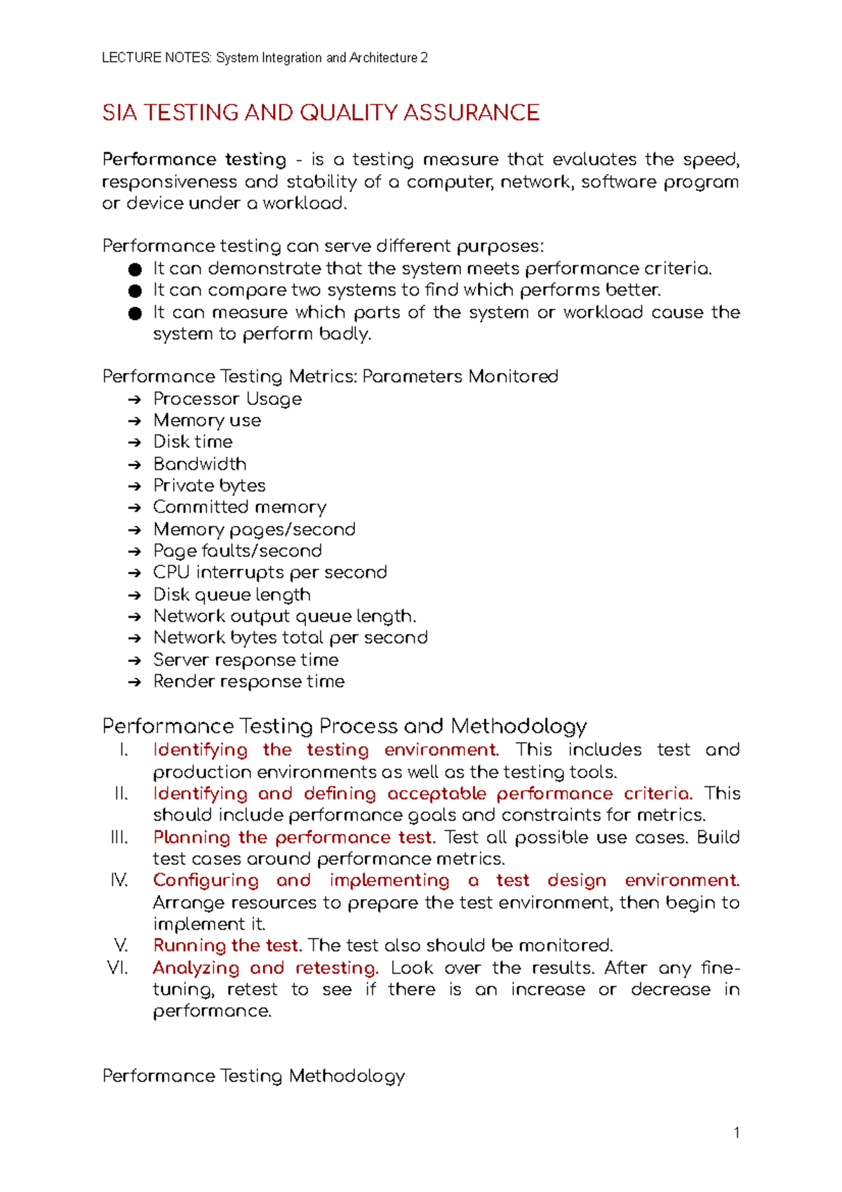Sia Testing And Quality Assurance Week12 Sia102 Lecture Notes Lecture Notes System