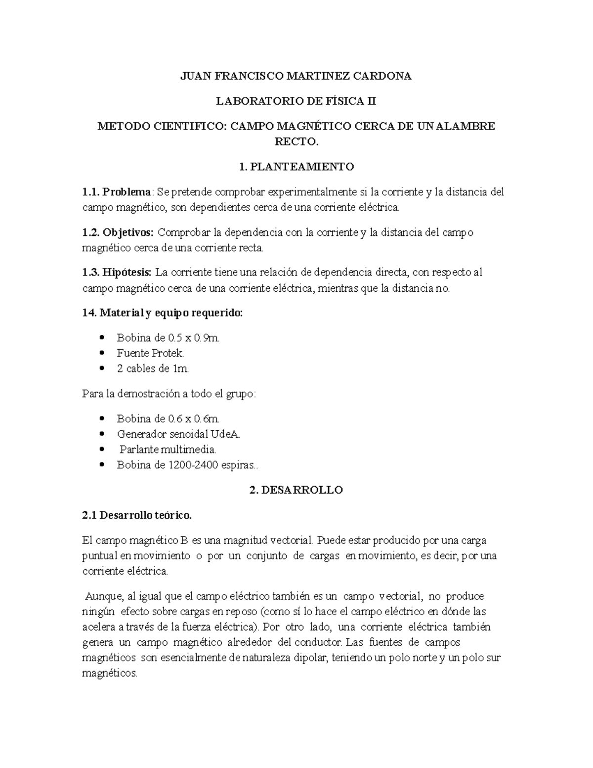 Campo magnético - Método científico - JUAN FRANCISCO MARTINEZ CARDONA ...