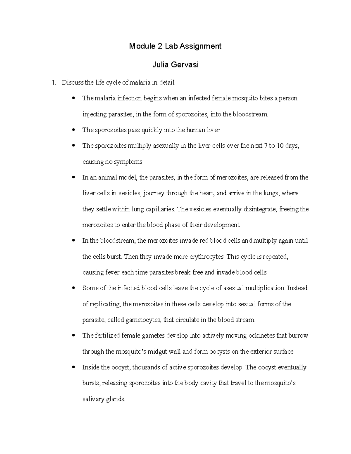 Module 2 Lab Assignment - Module 2 Lab Assignment Julia Gervasi Discuss the life cycle of ...