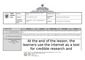 Lesson Plan in Empowerment Technology - A D E T A I L E D L E S S O N P ...