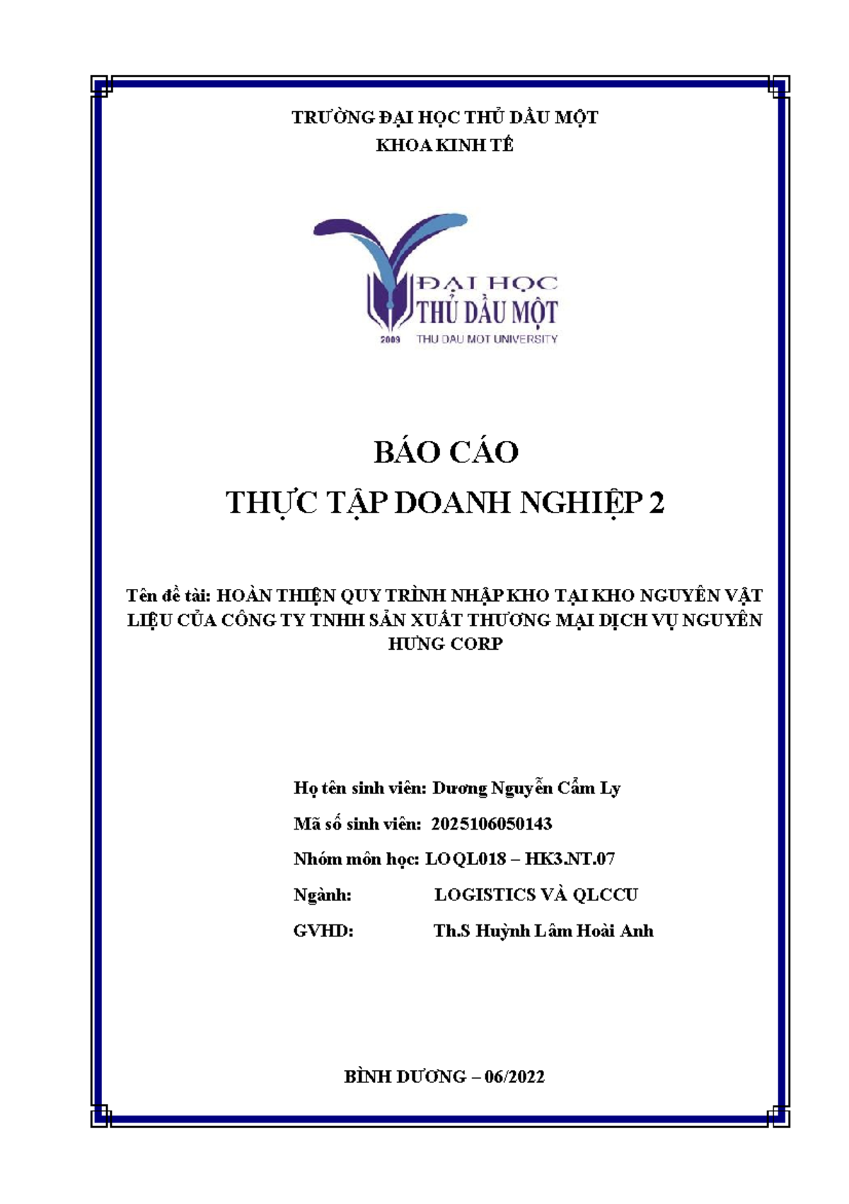 Thuctap 2 2025106050143 DƯƠNG NGUYỄN CẨM LY HK3 - BÌNH DƯƠNG – 06/ TRƯỜNG ĐẠI HỌC THỦ DẦU MỘT ...