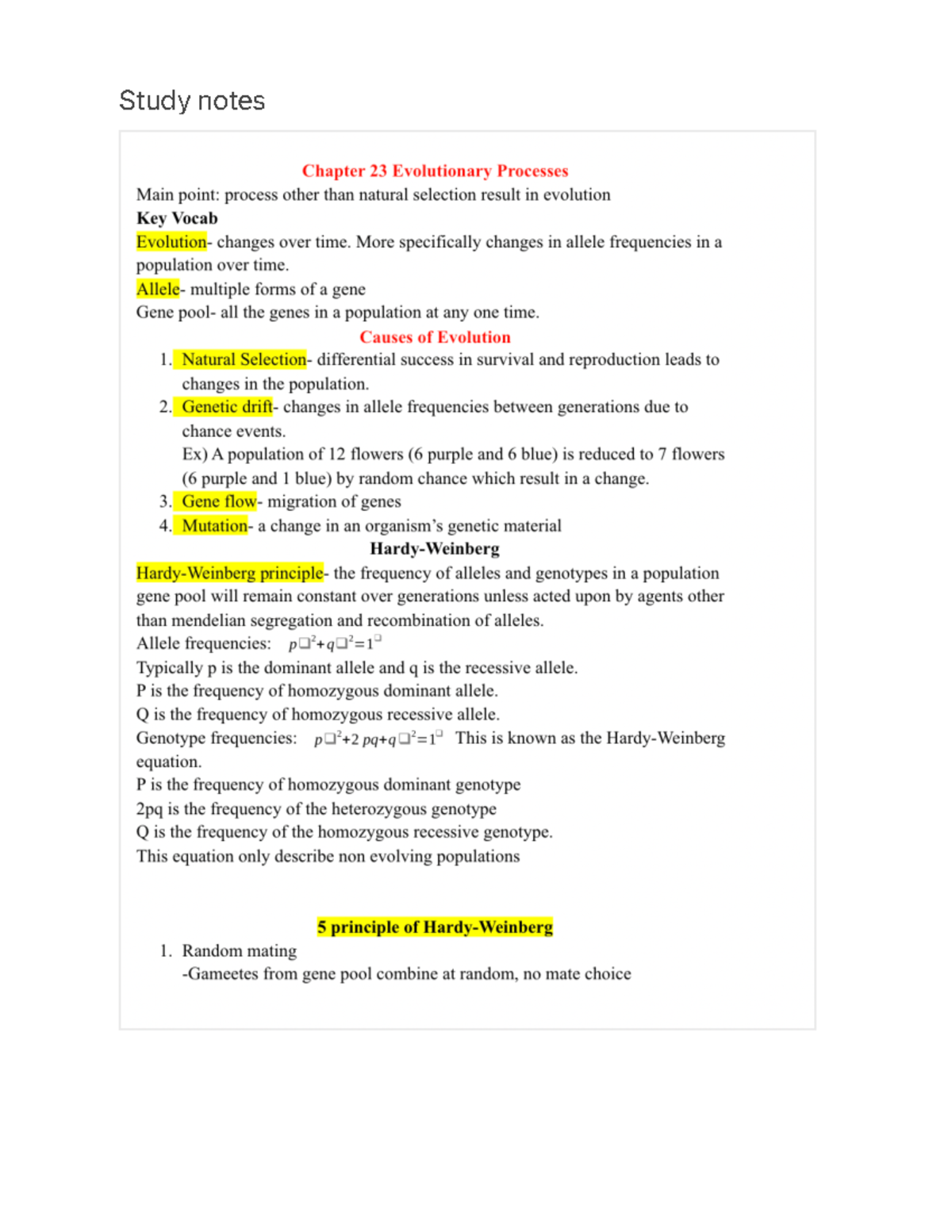 Chapte 23-Study notes - Study notes Study guide notes sharkness.weebly ...
