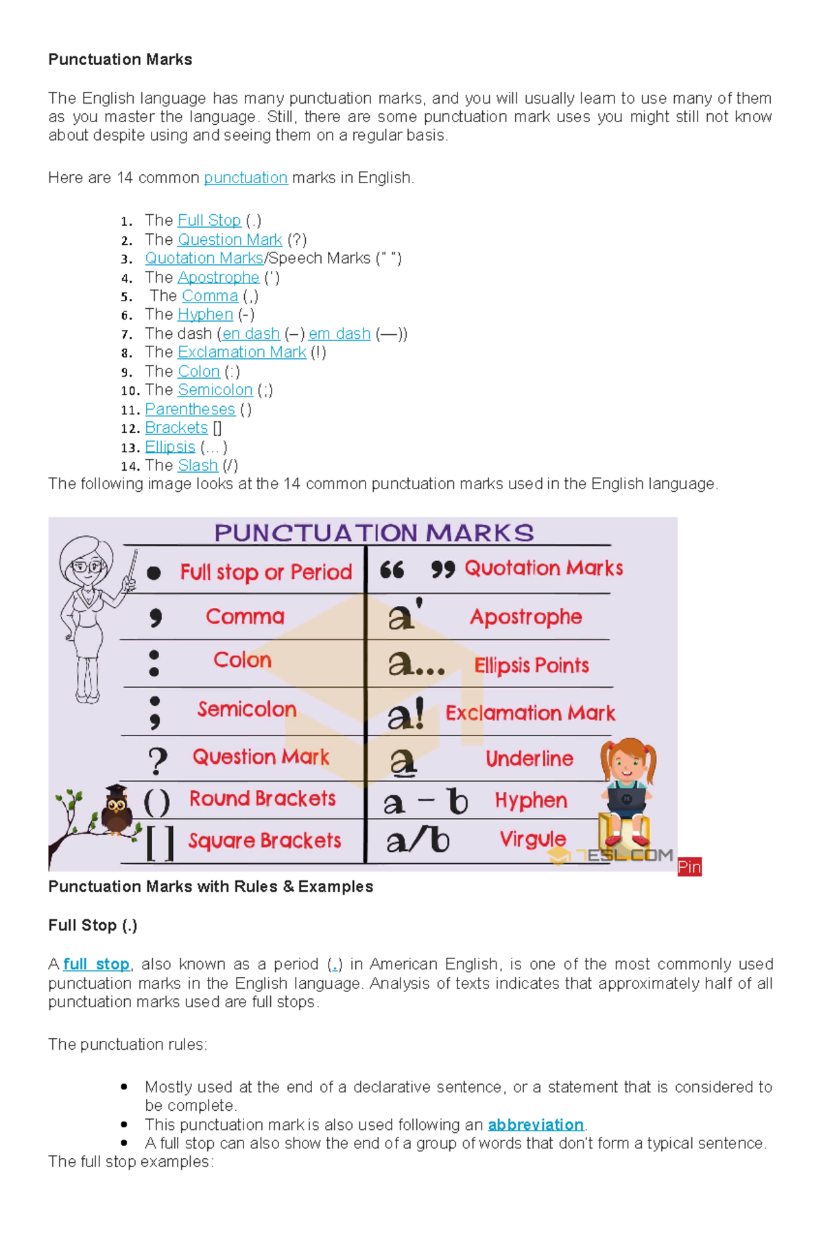 Punctuation Marks - Punctuation Marks The English language has many ...