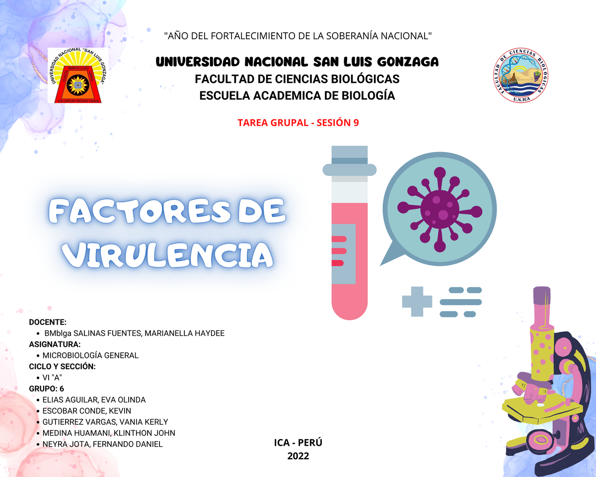Tarea Grupal 05 - Factores DE Virulencia - BMblga SALINAS FUENTES ...
