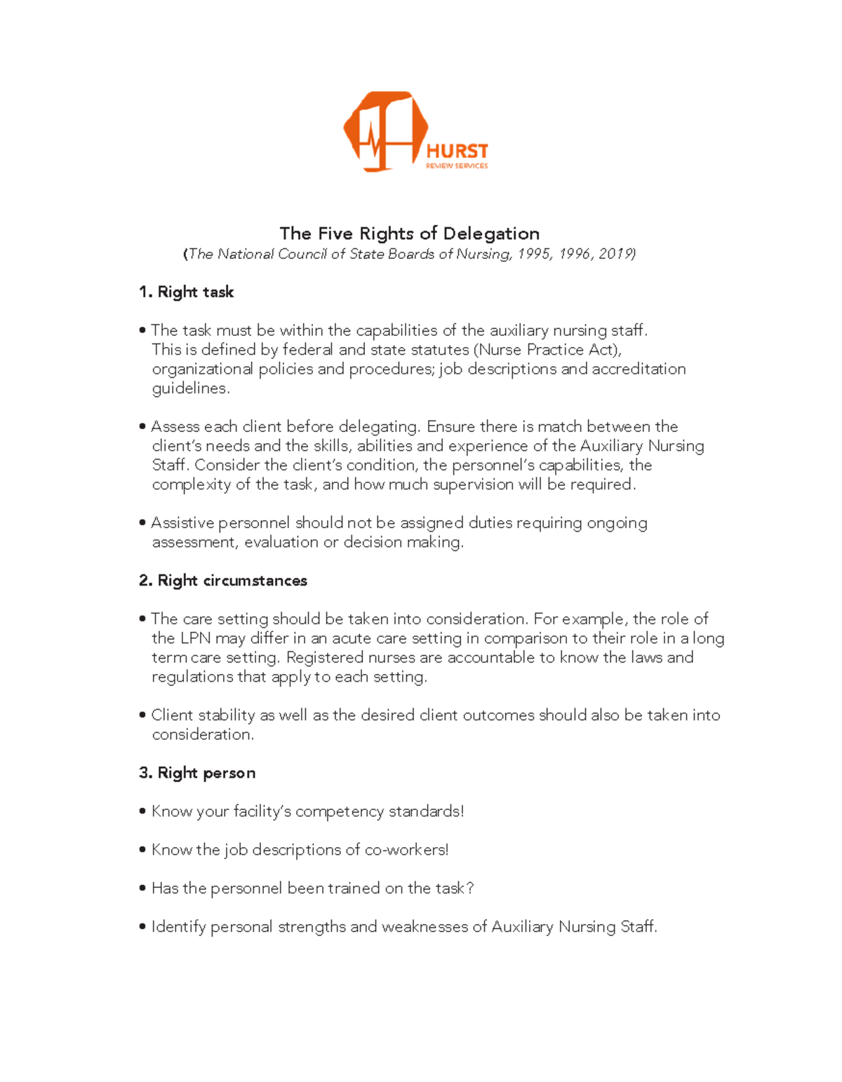 The Five Rights of Delegation V23 - The Five Rights of Delegation (The ...