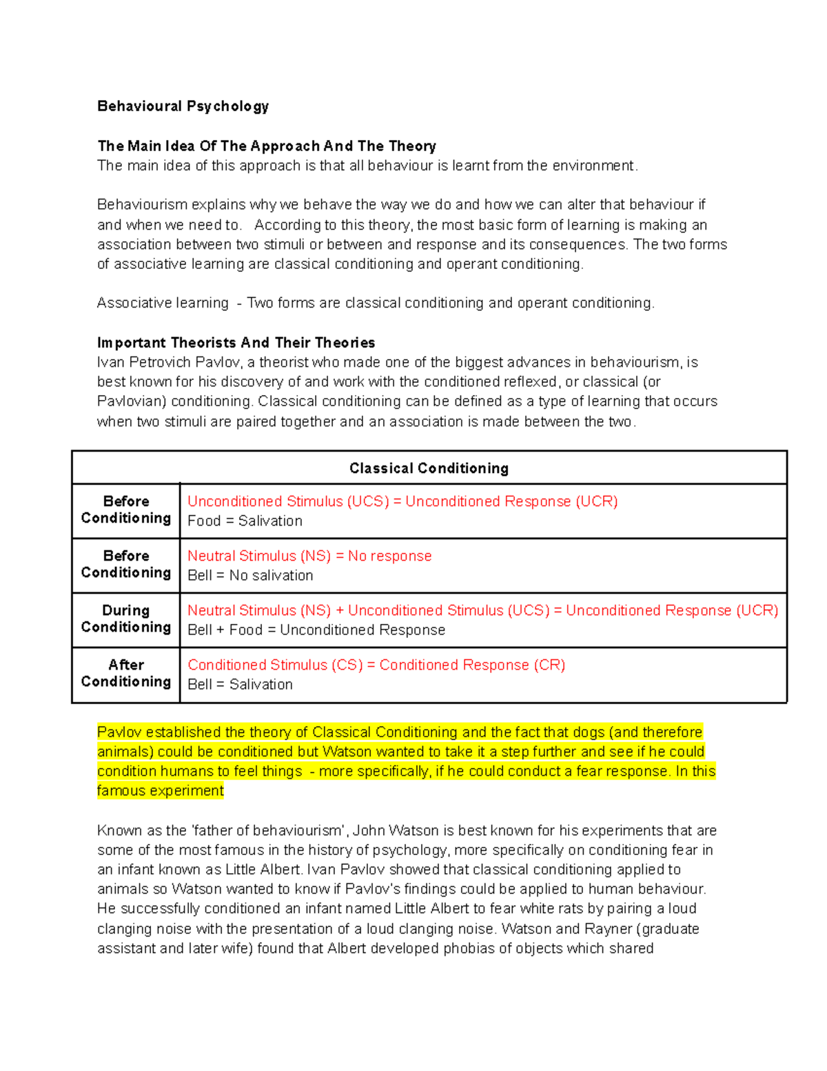 Fact Sheet Behavioral Psychology - Behavioural Psychology The Main Idea ...